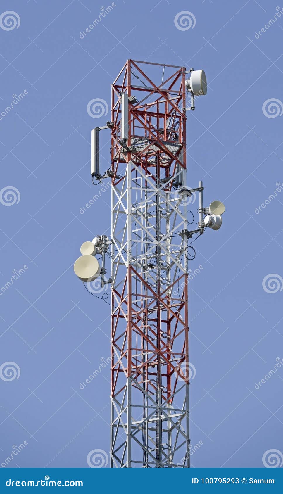 Microwave and Cellular Tower Stock Image - Image of connect, signal ...