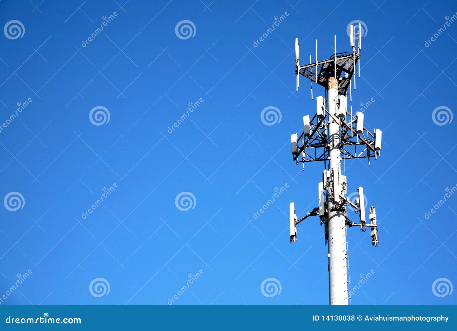 Microwave Communication Tower Stock Photo - Image of mast ...