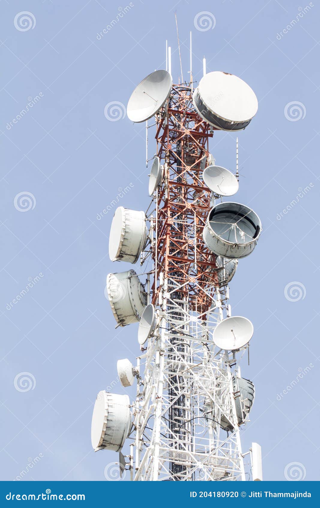 Microwave Communication Tower , Transmission Tower Stock Photo - Image ...