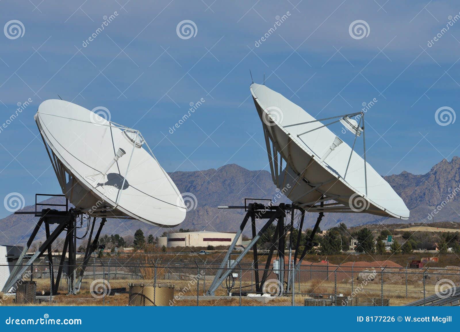 Microwave Dishes stock photo. Image of tower, dishes, cable - 8177226