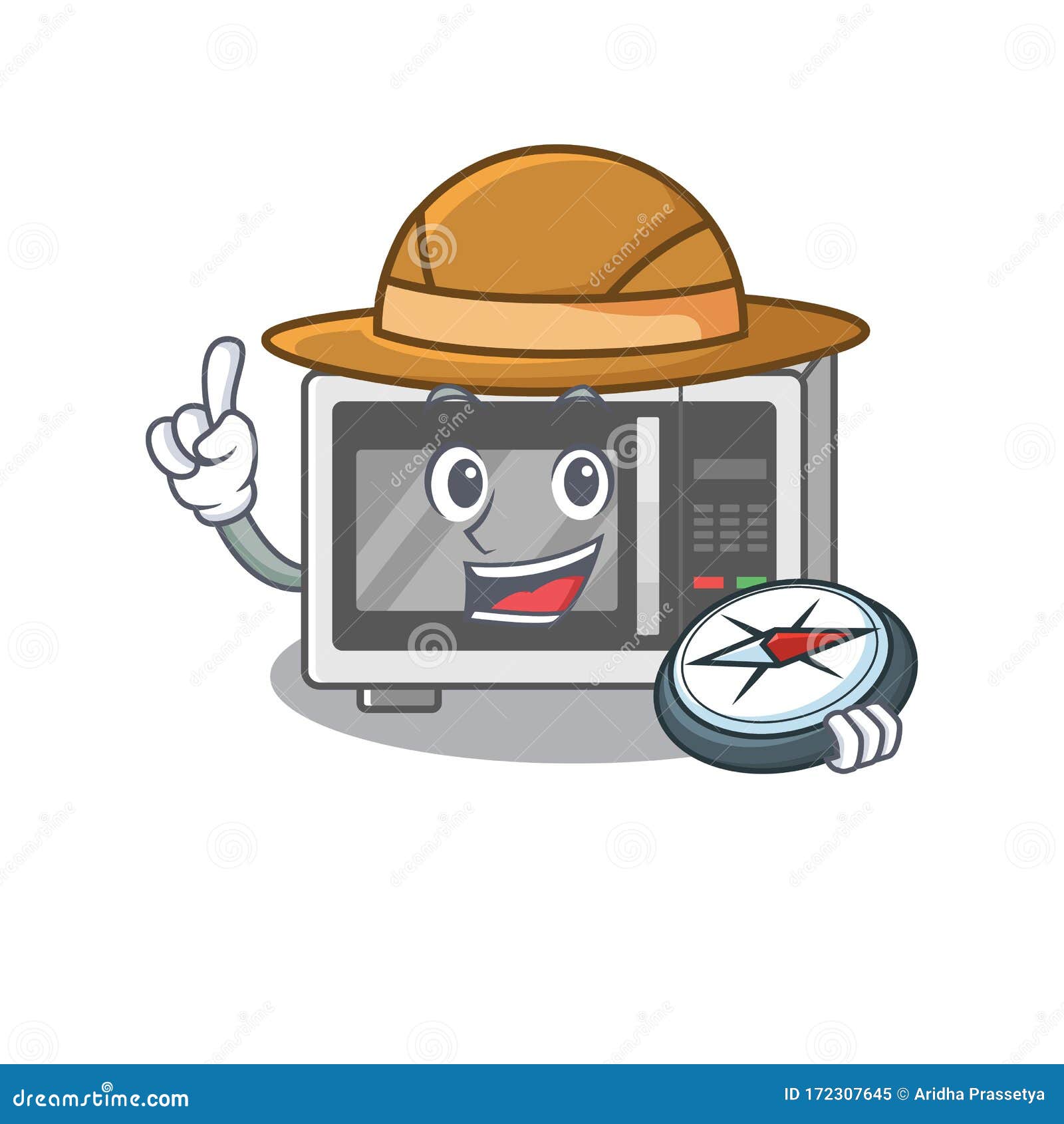 Microwave Experienced in Explorer Using a Compass Stock Vector ...