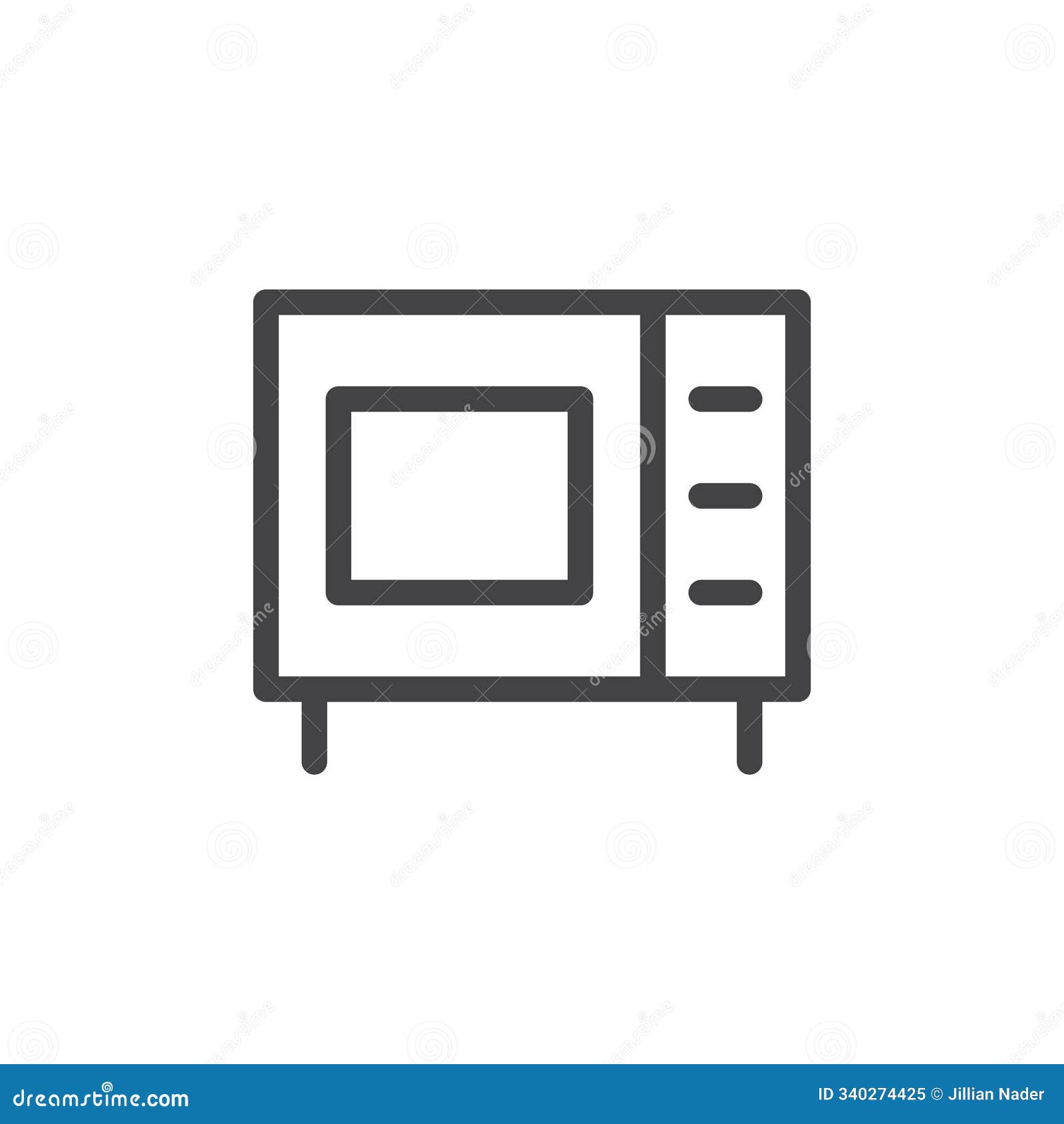 Microwave Icon Vector. Outline Cooking, Line Microwave Symbol ...