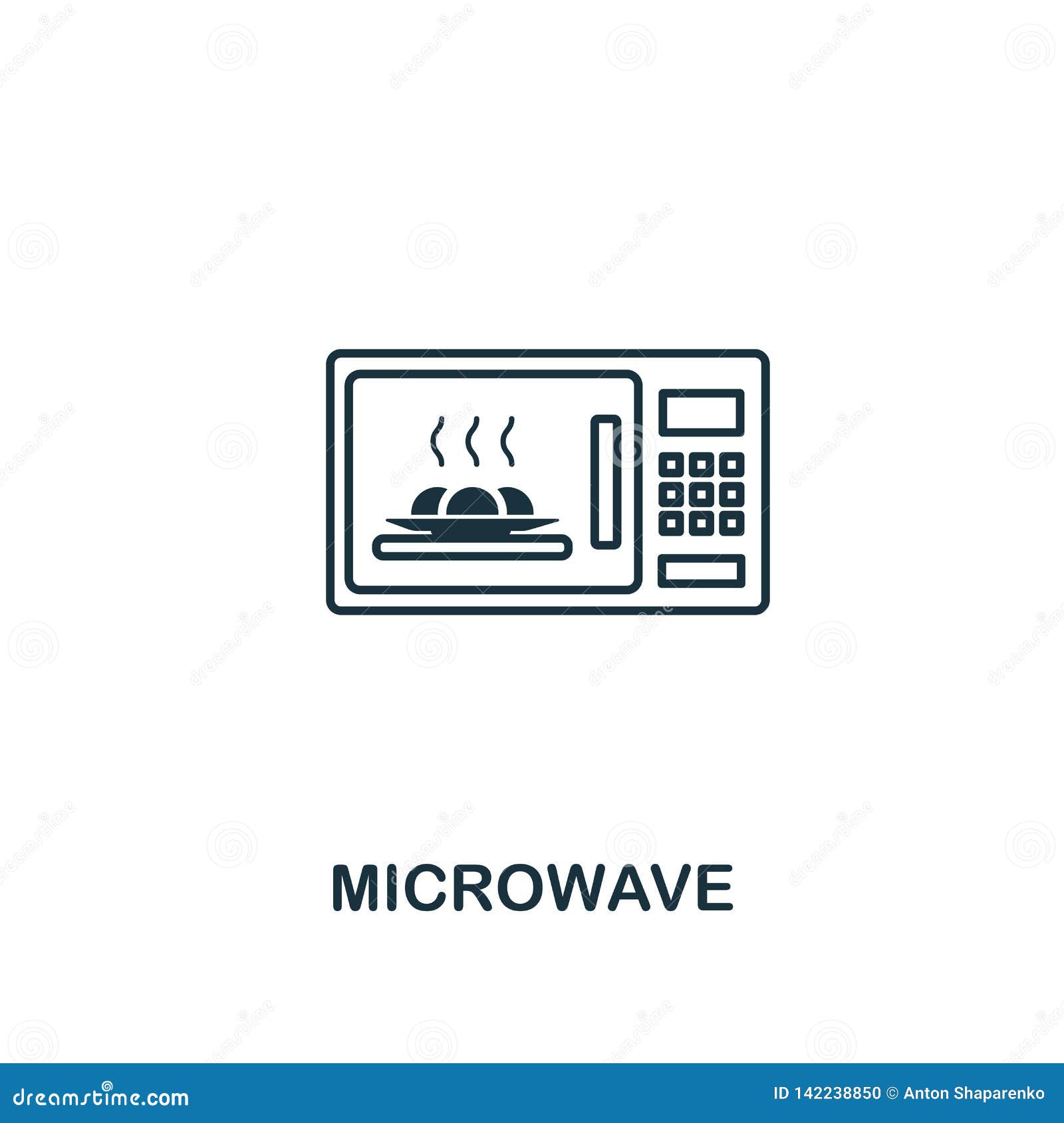 Microwave Icon. Thin Style Design from Household Icons Collection Stock ...