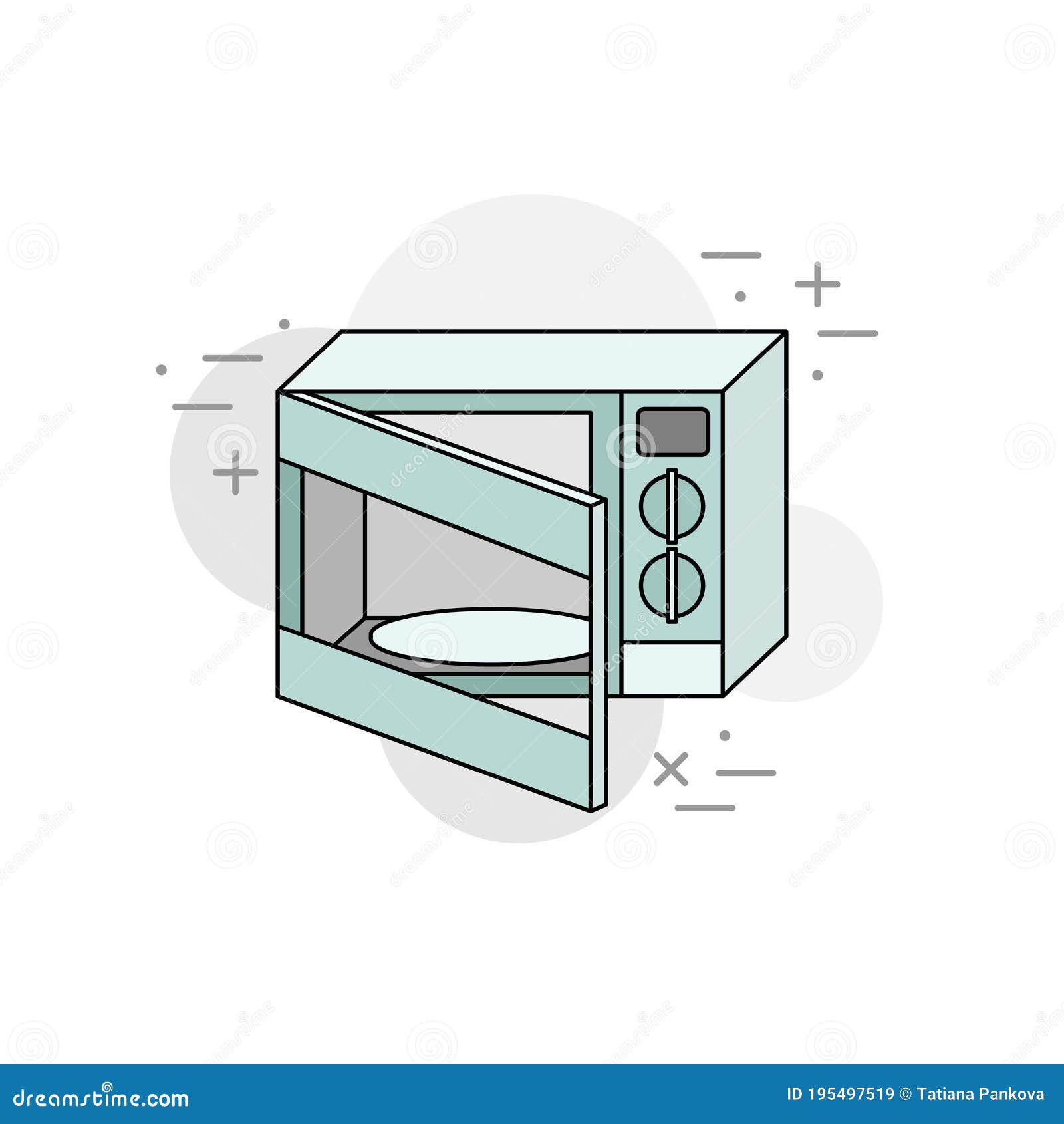 Microwave Isolated On White Background. Realistic White Microwave ...