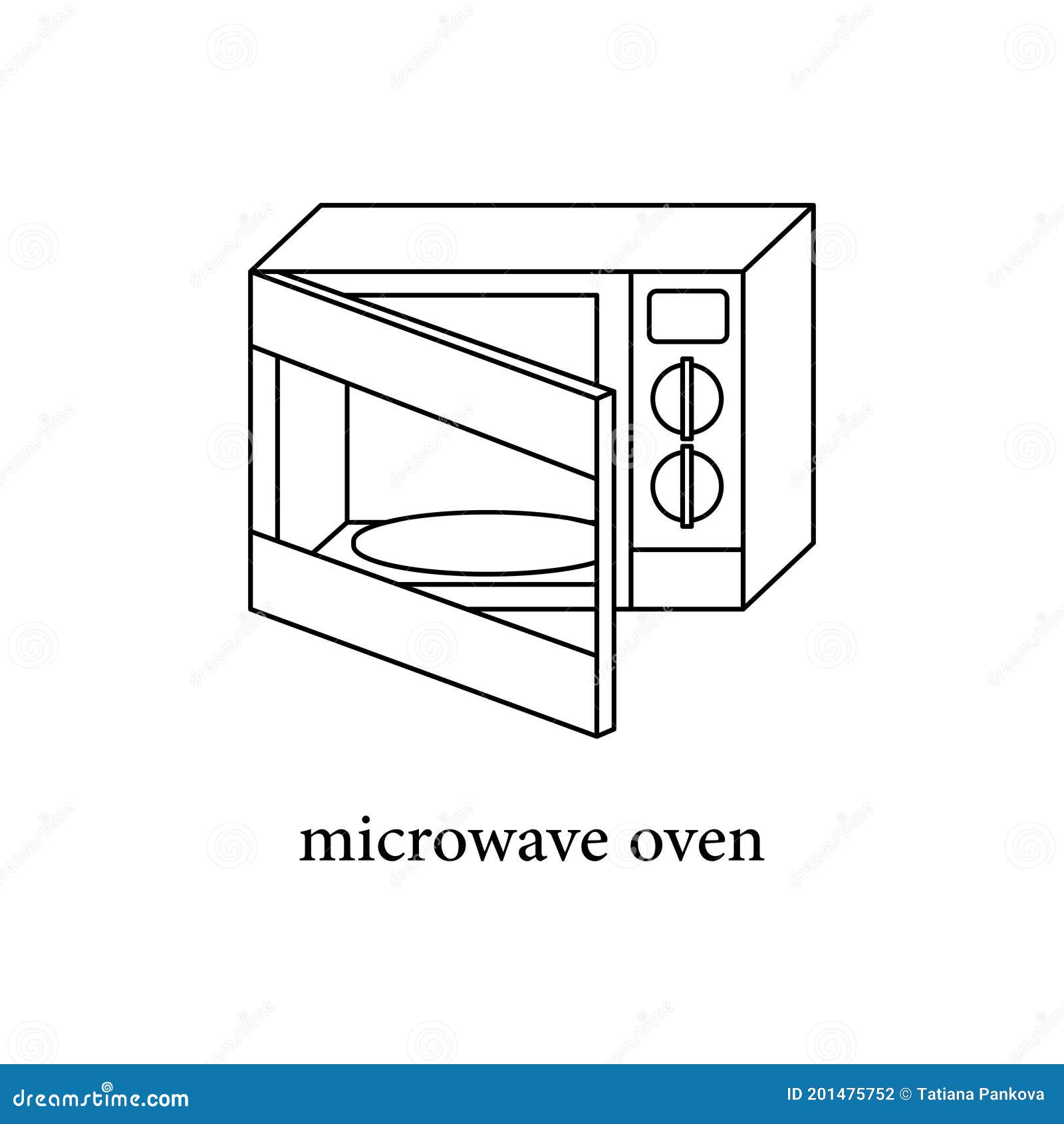 Microwave. Isolated Vector Illustration of Kitchen Appliances Stock ...