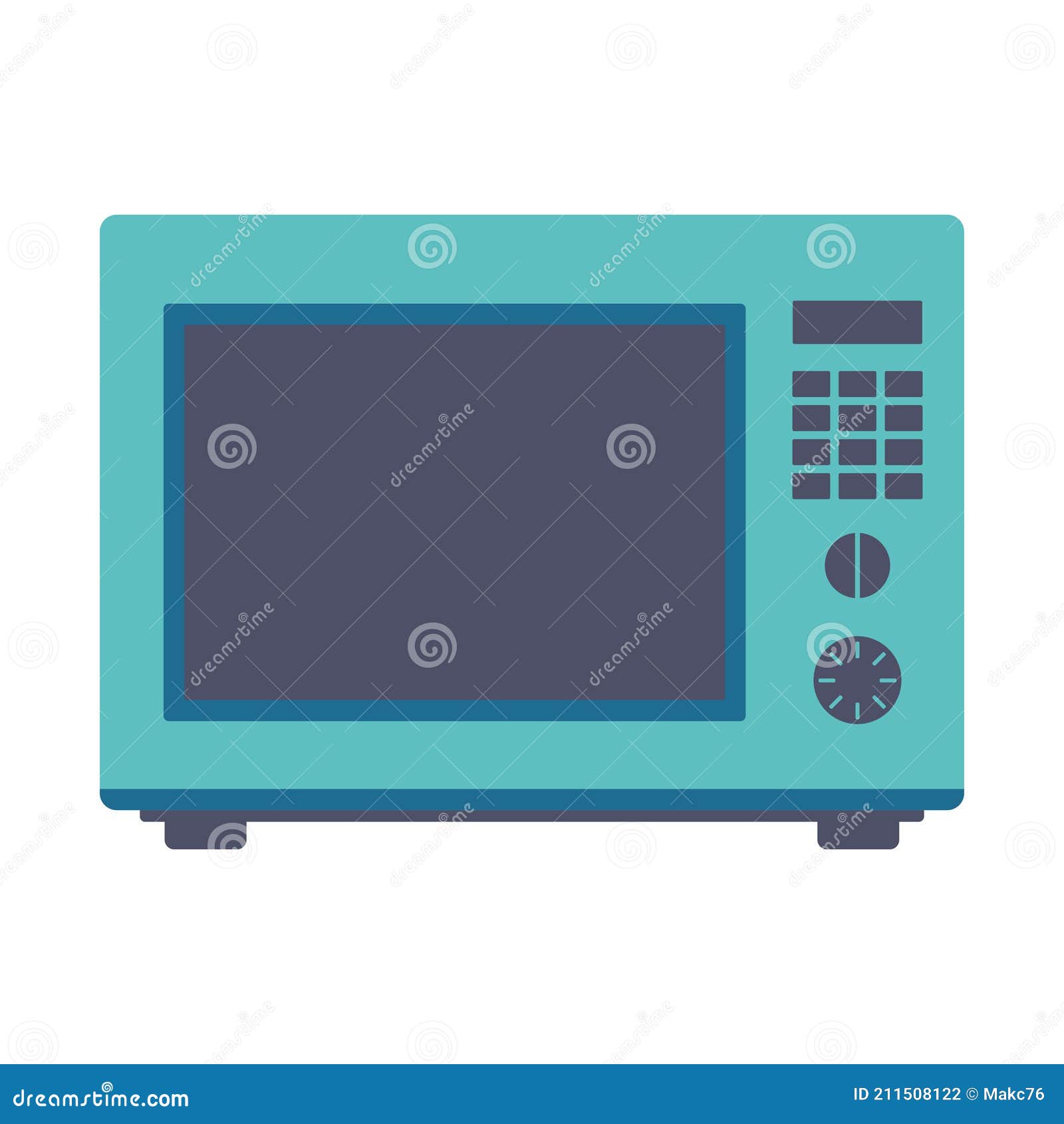 Microwave Isolated On White Background. Realistic White Microwave ...