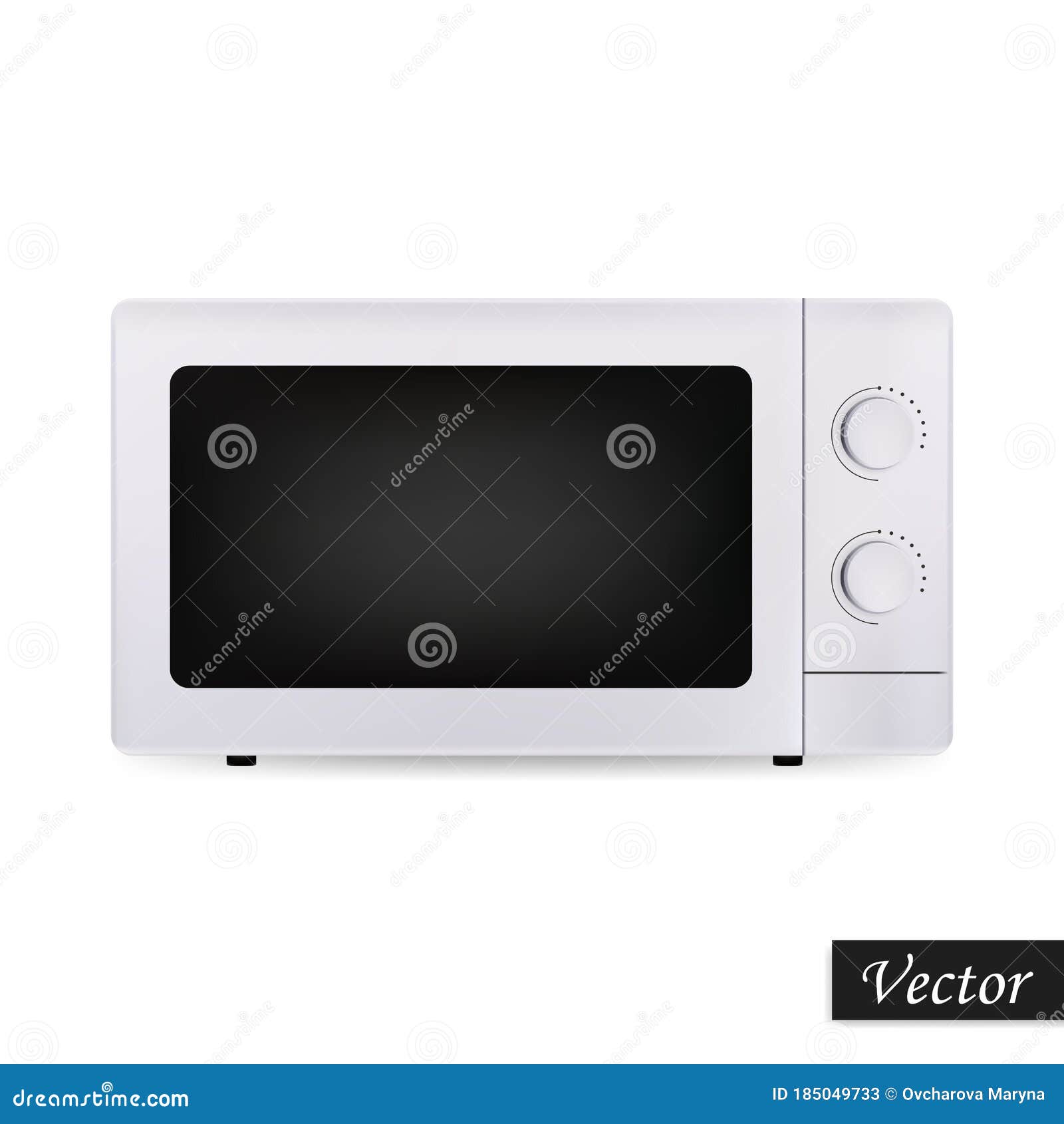 Microwave Isolated on White Background. Realistic White Microwave ...