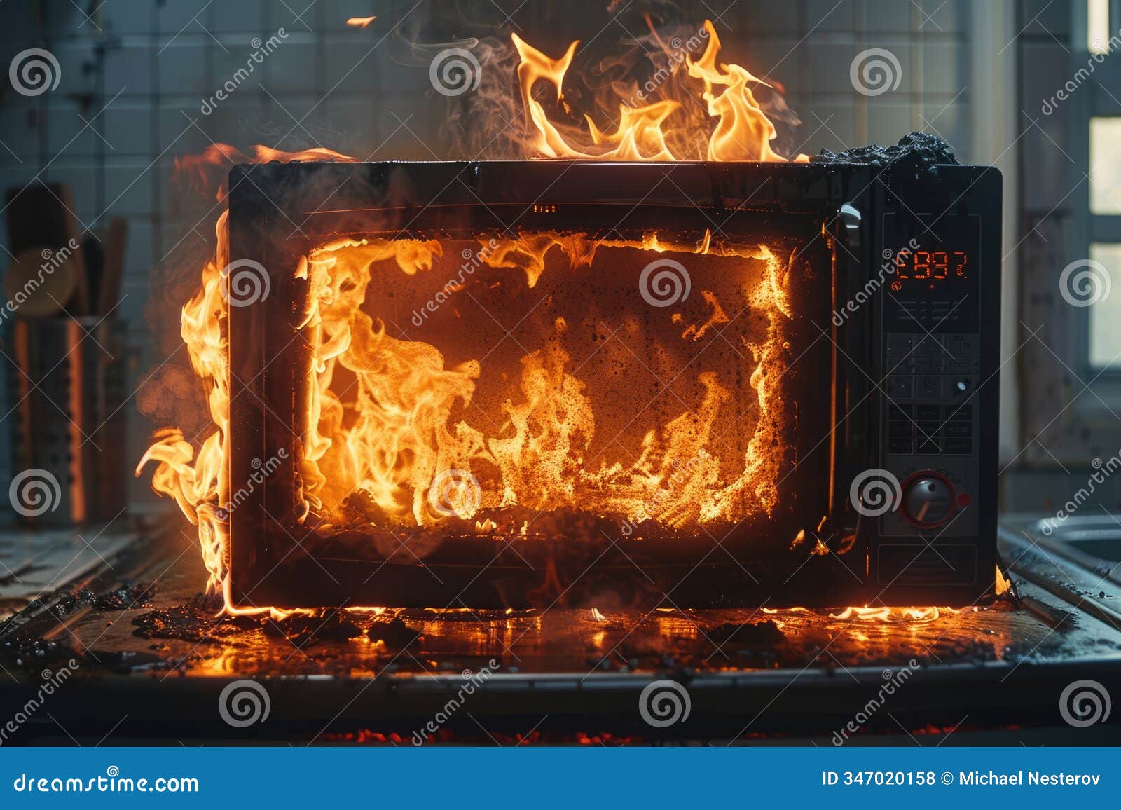 Microwave Oven Burns Due To Breakdown or Short Circuit Stock Photo ...