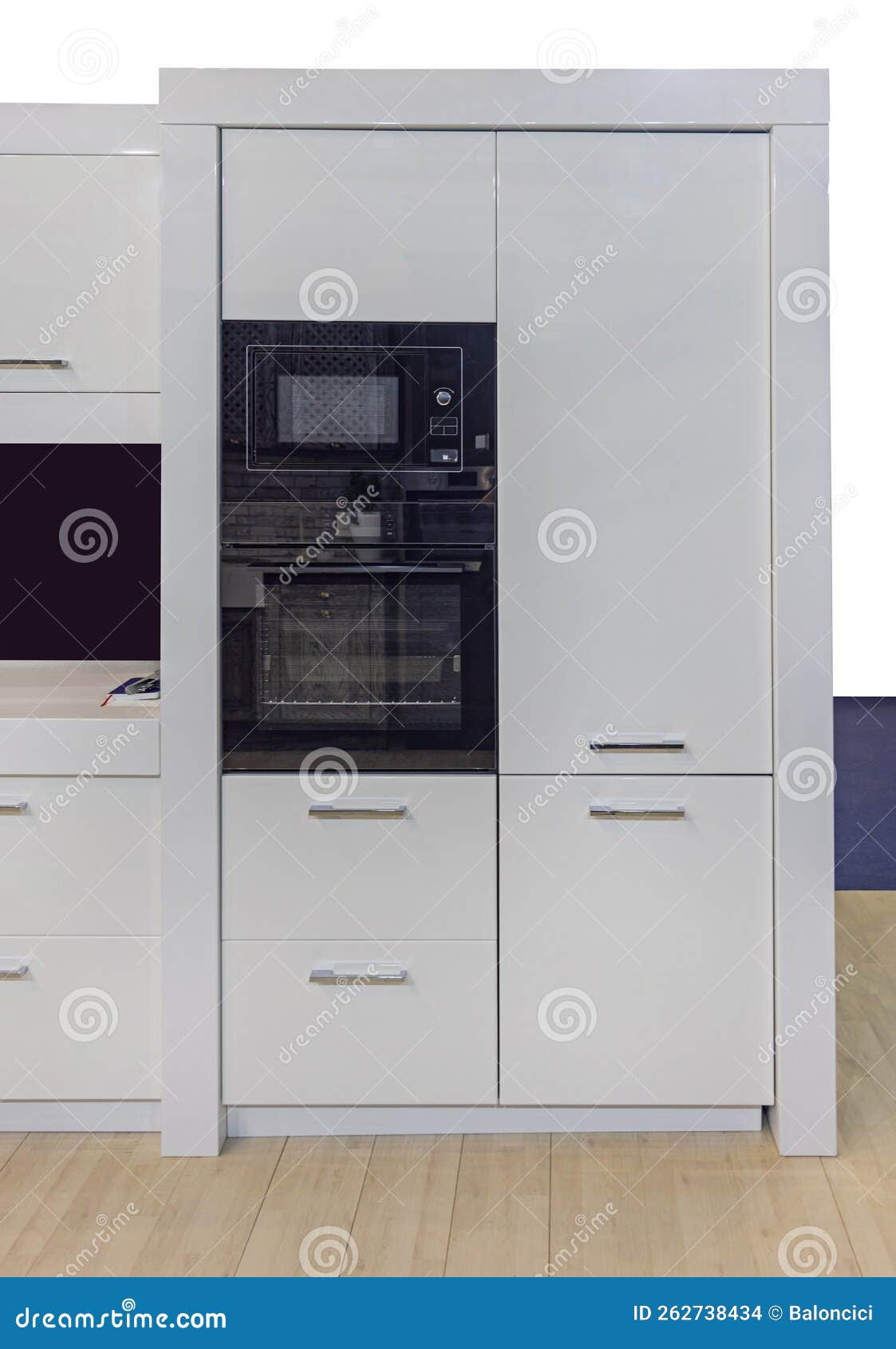 Microwave Oven Cabinet stock photo. Image of kitchen - 262738434