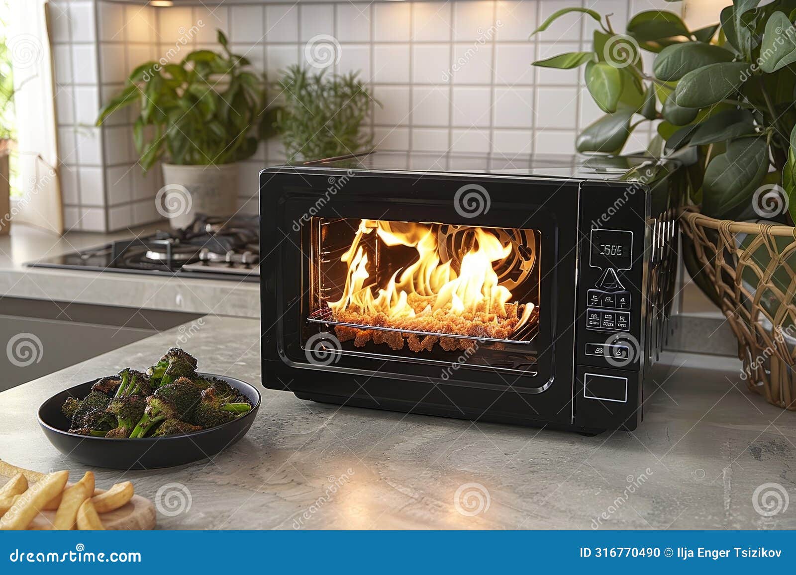 Microwave Oven Damage from Breakdown or Short Circuit Leads To Burning ...