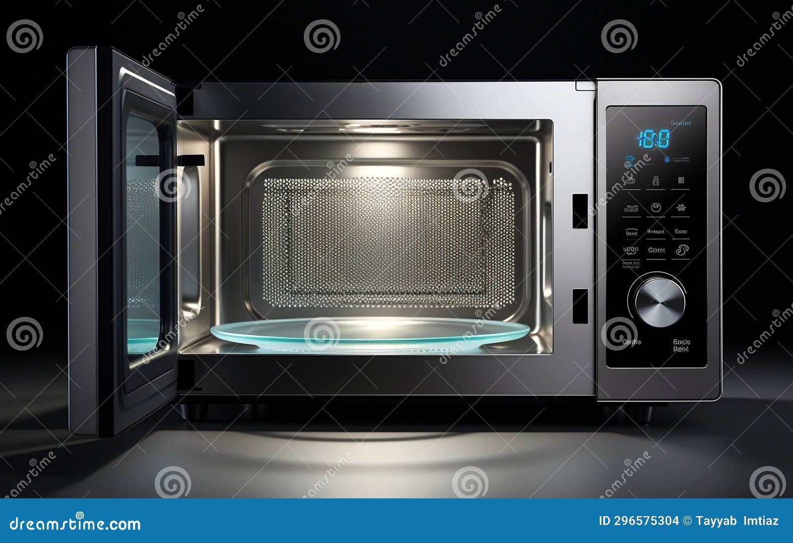 Microwave Oven with Digital Display Front View Generative AI Stock ...