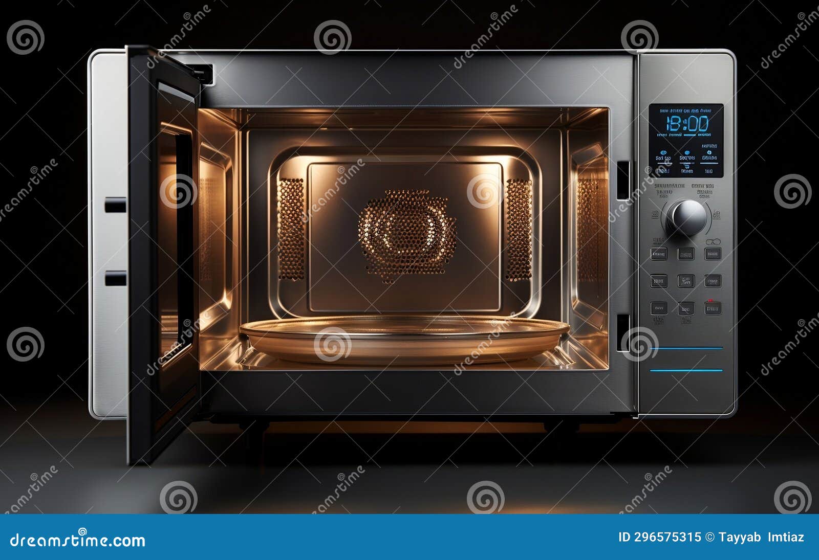 Rewrite this Title :microwave Oven with Digital Display Front View ...