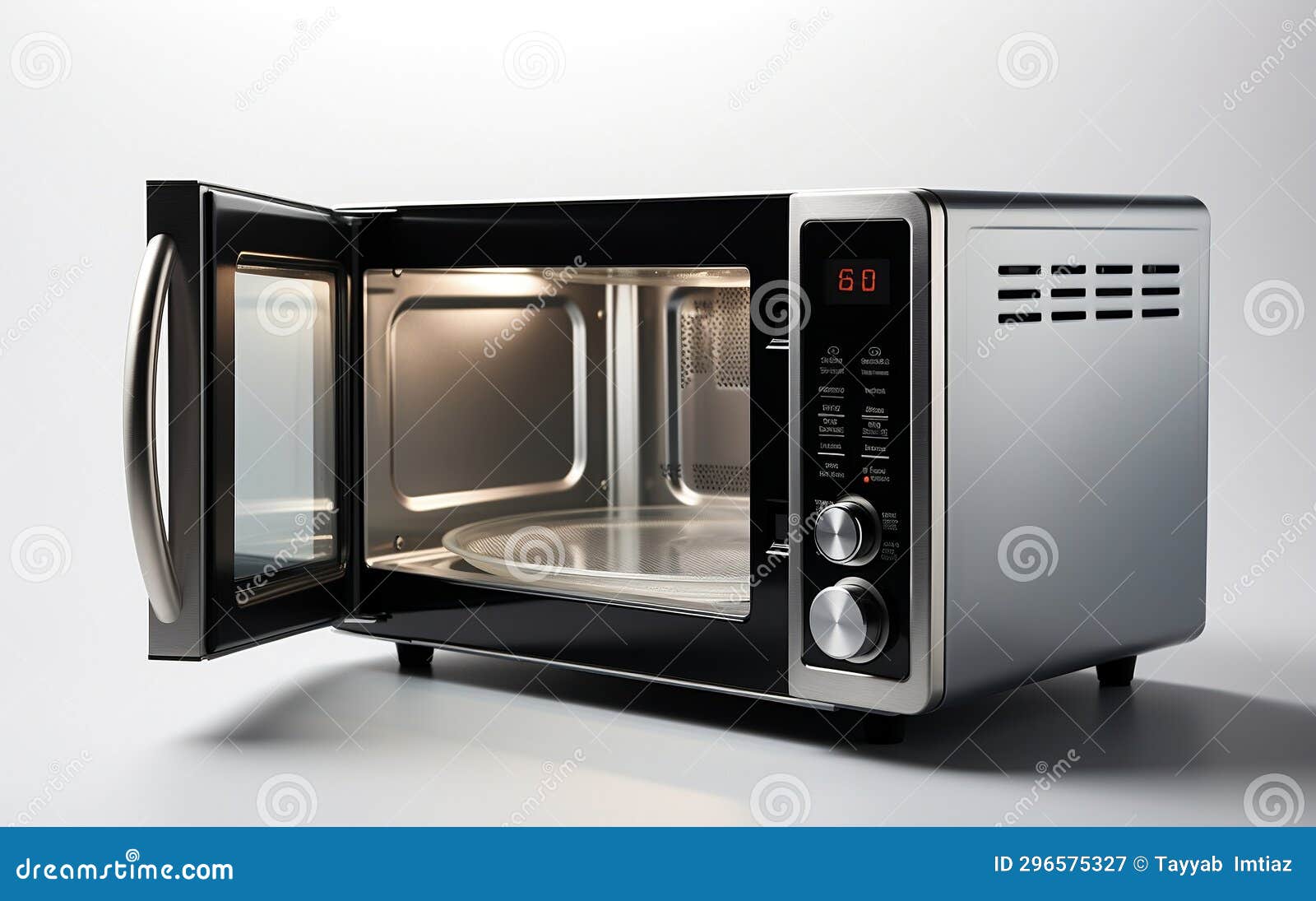 Microwave Oven with Digital Display Front View Generative AI Stock ...