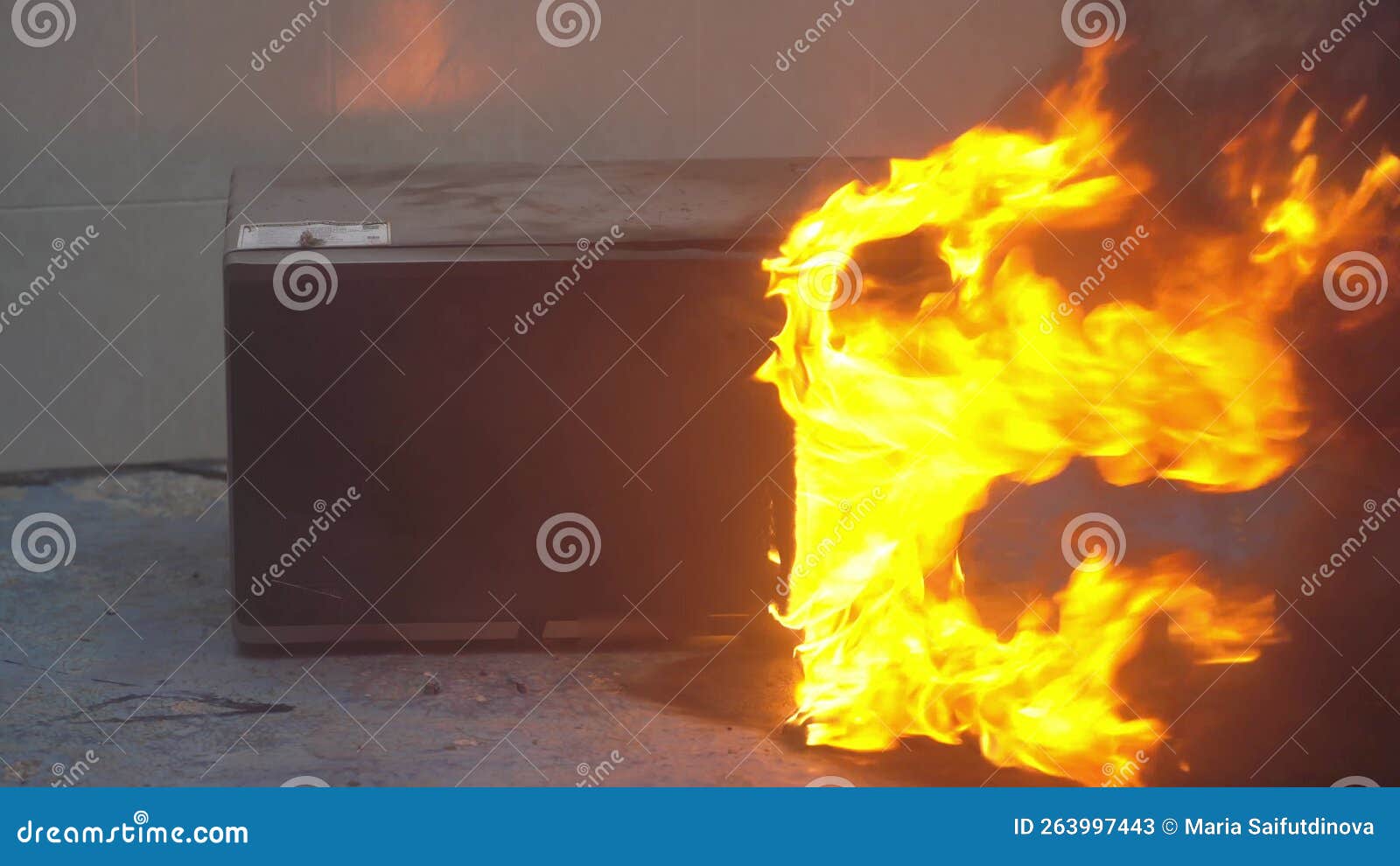 Microwave Oven on Fire. the Concept of Fire in the Kitchen. Stock Video ...