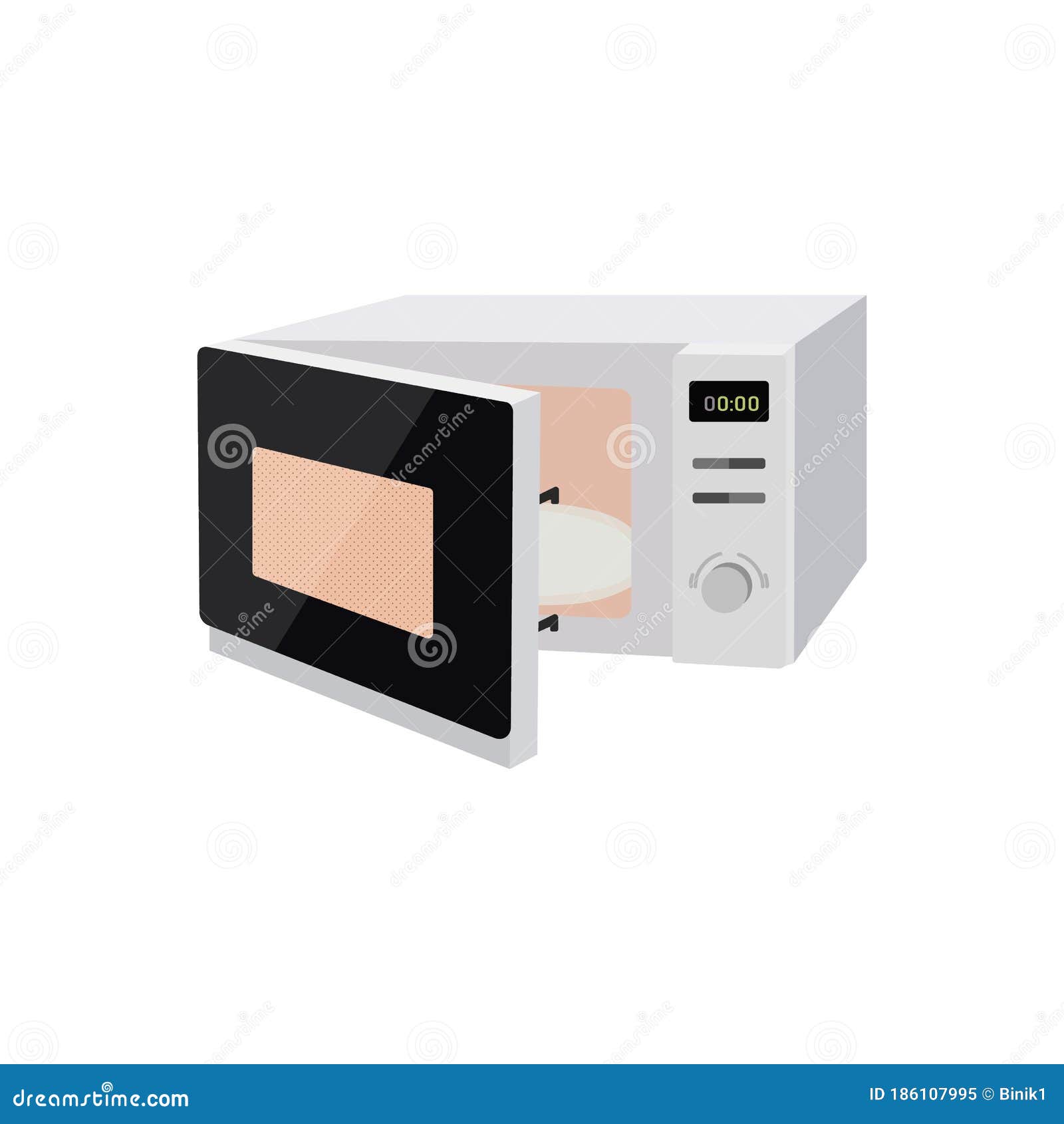 Open Microwave Oven Icon Isolated on White Background Stock Vector ...