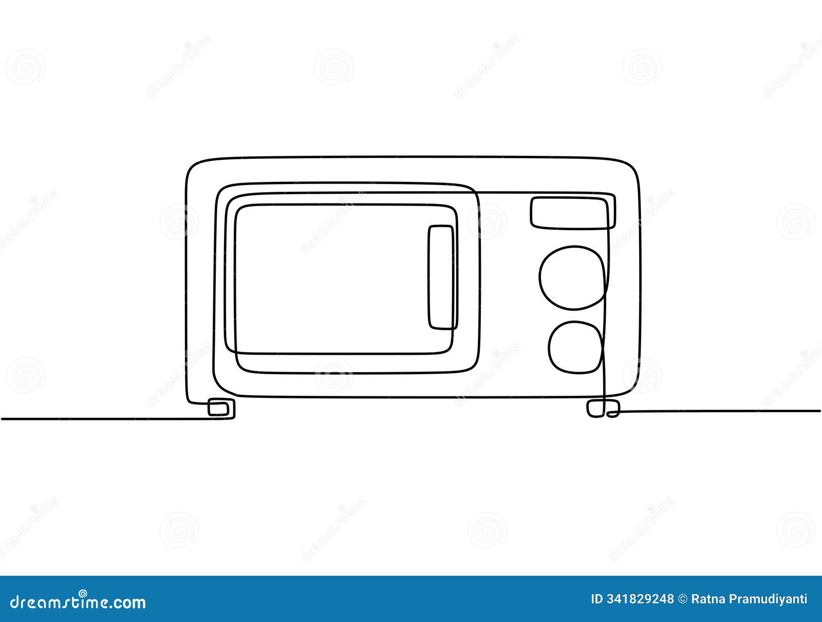 Microwave Oven in One Line Drawing. Simple Kitchen Appliance Design ...