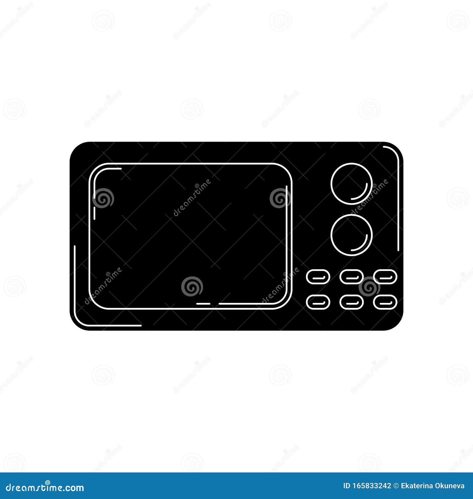 Microwave Oven Silhouette. Kitchen Tool Illustration for Design and Web ...