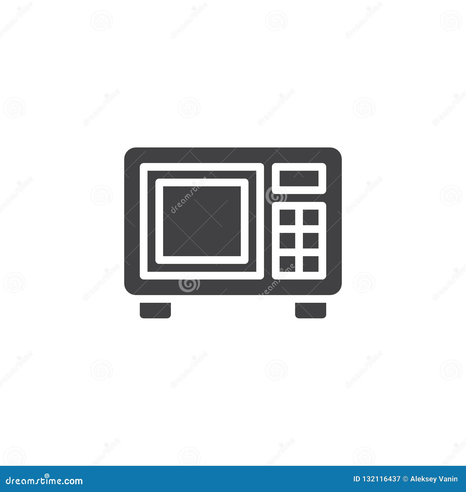 Microwave oven vector icon stock vector. Illustration of device - 132116437