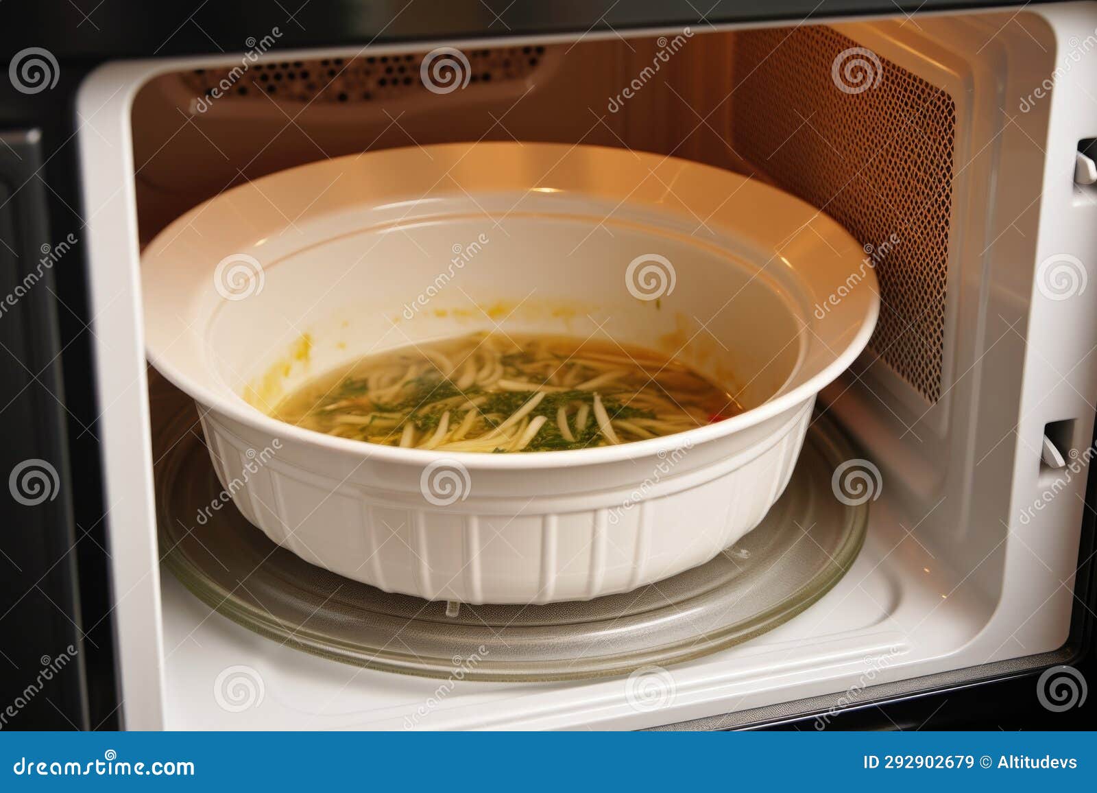 Microwave-safe Dish Inside a Clean Microwave Oven Stock Image - Image ...