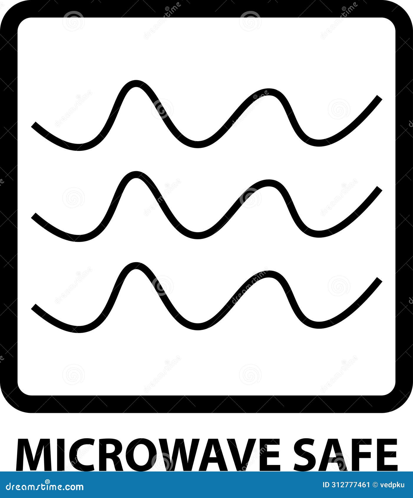 Microwave Safe Sign, Cooking Microwave Oven, Wave Curves Inside Stock ...
