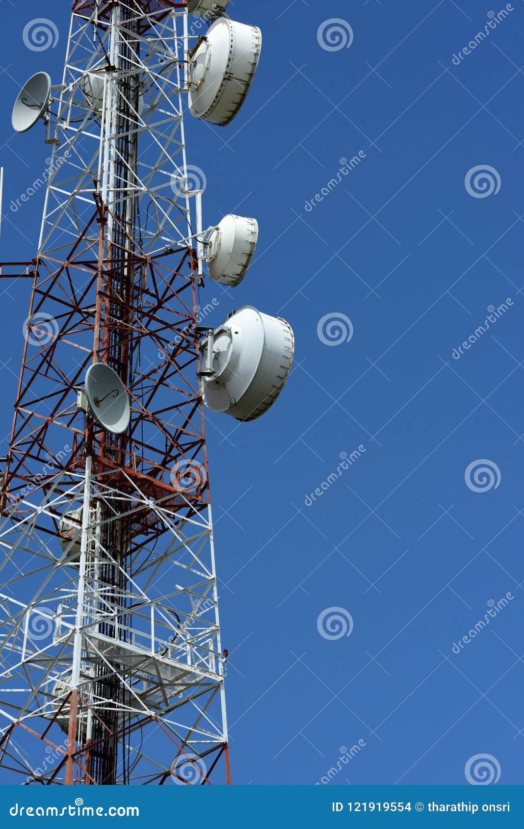 Microwave System.Wireless Communication Antenna Stock Photo - Image of ...