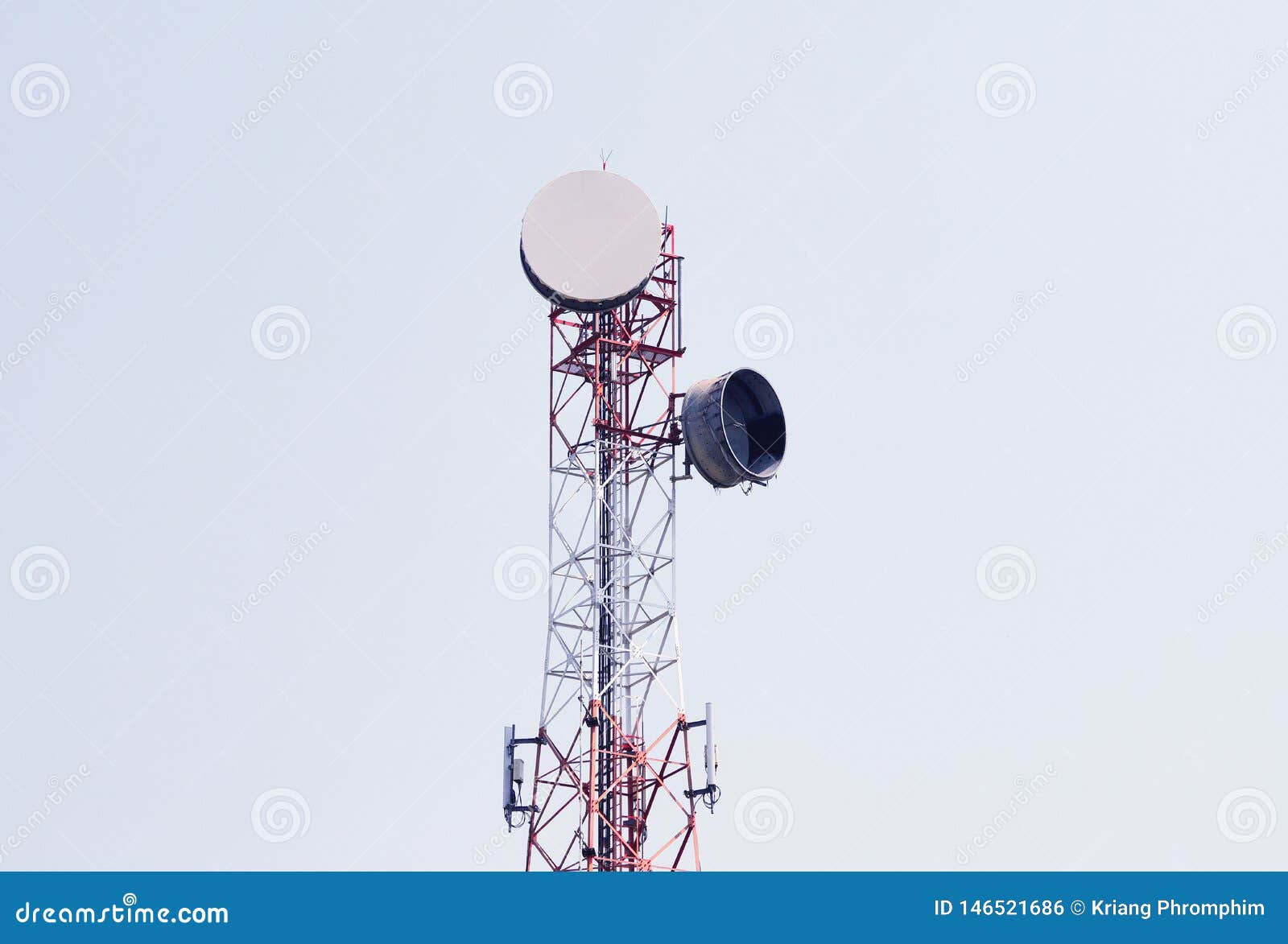 Telecommunication Tower. Wireless Communication Antenna Transmitter ...