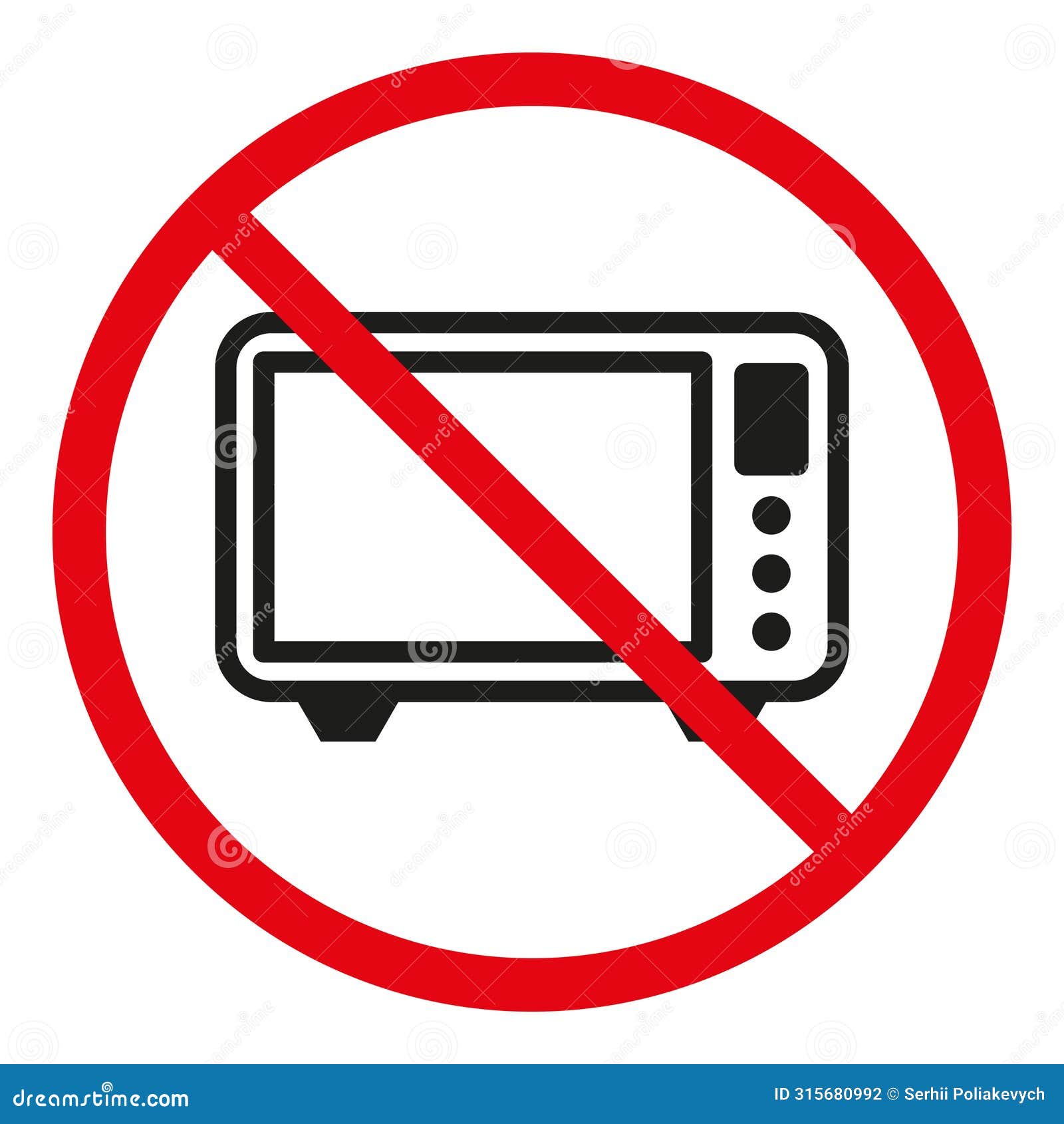 Microwave Use Prohibited. No Microwave Symbol. Vector Illustration. EPS ...