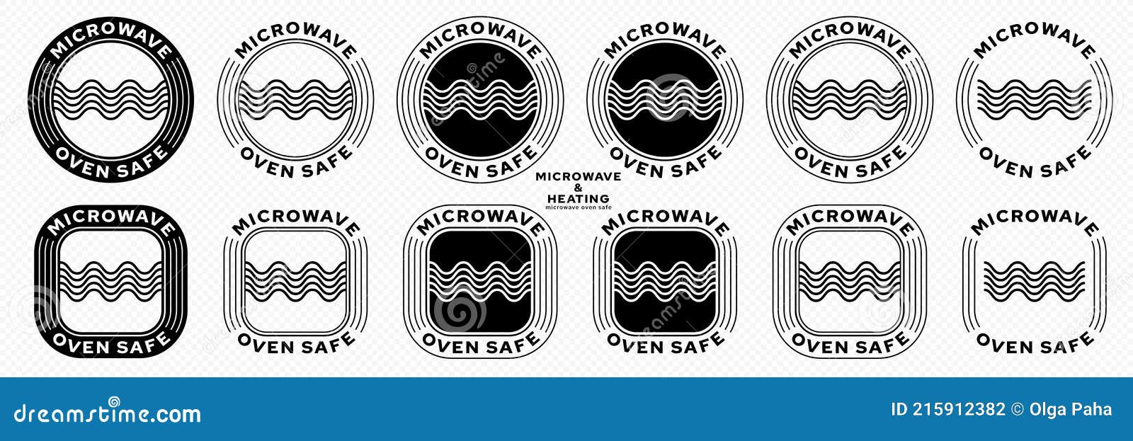 Dies Type of Heating Stamps Microwave Stock Vector - Illustration of ...