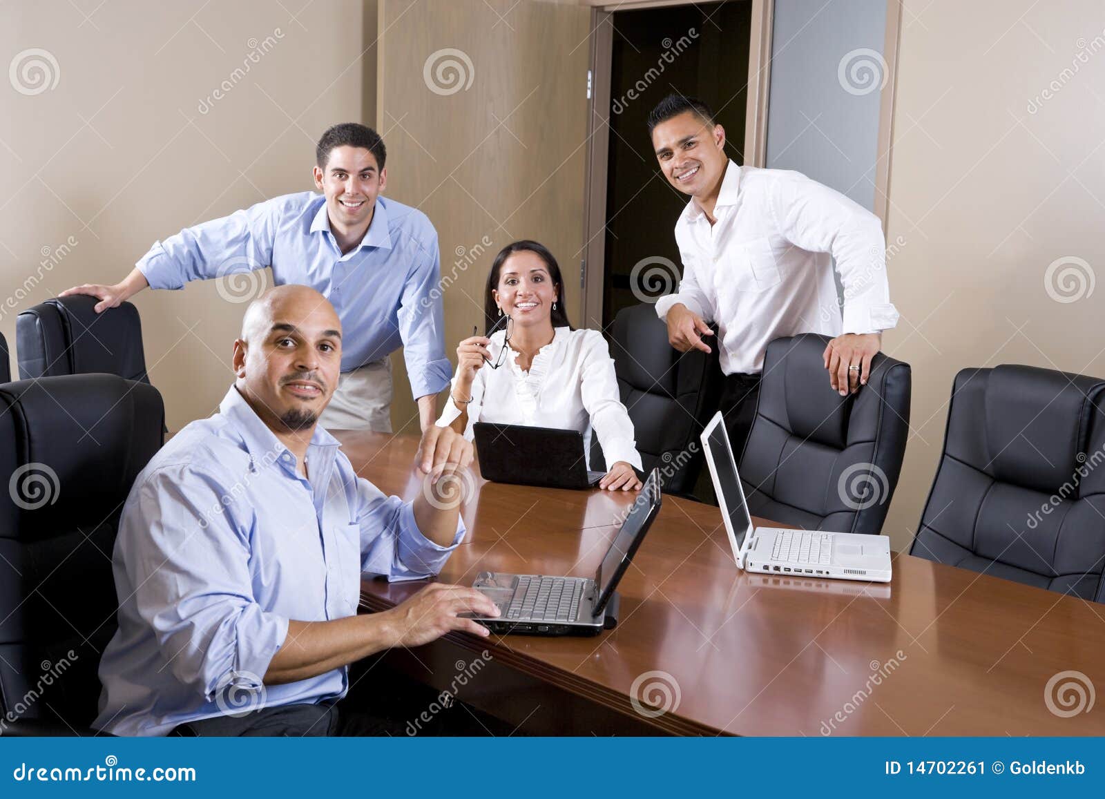 Mid-adult Hispanic Office Workers in Boardroom Stock Image - Image of ...