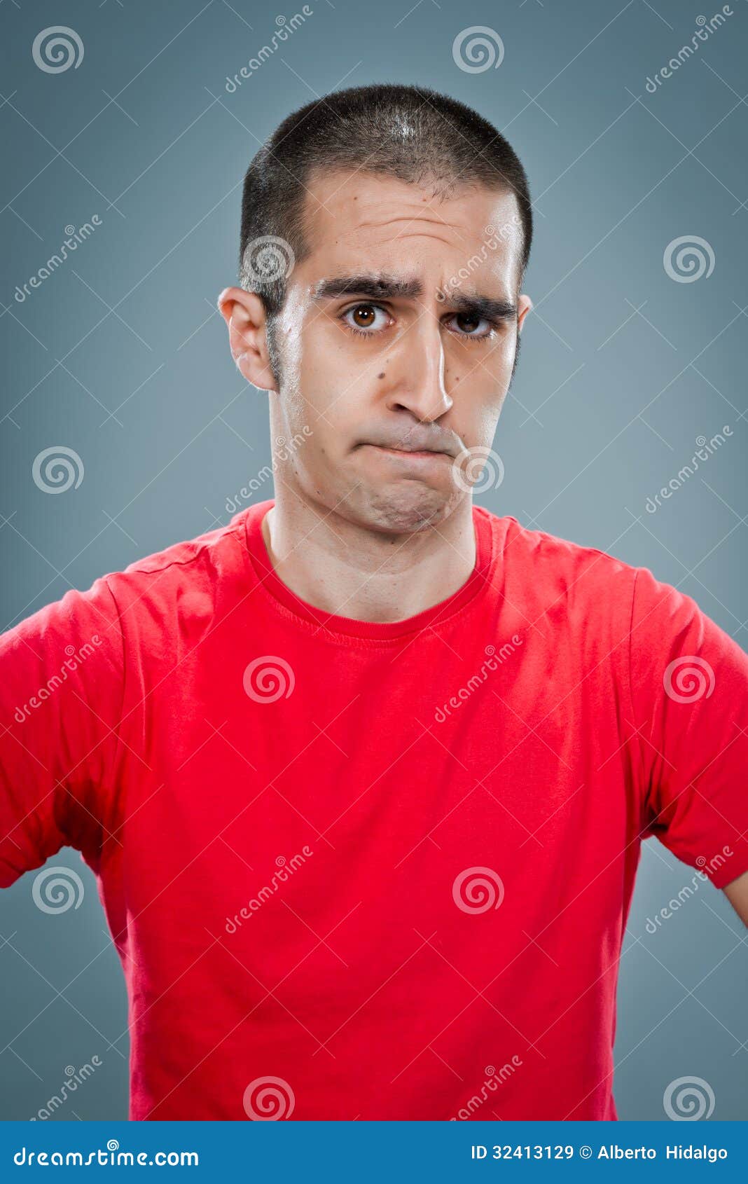 Mid Adult Man with Confused Expression Stock Image - Image of studio ...