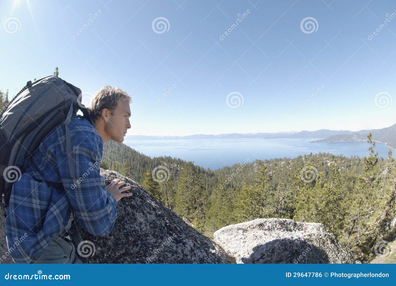 Mid Adult Man Trekking stock photo. Image of recreational - 29647786
