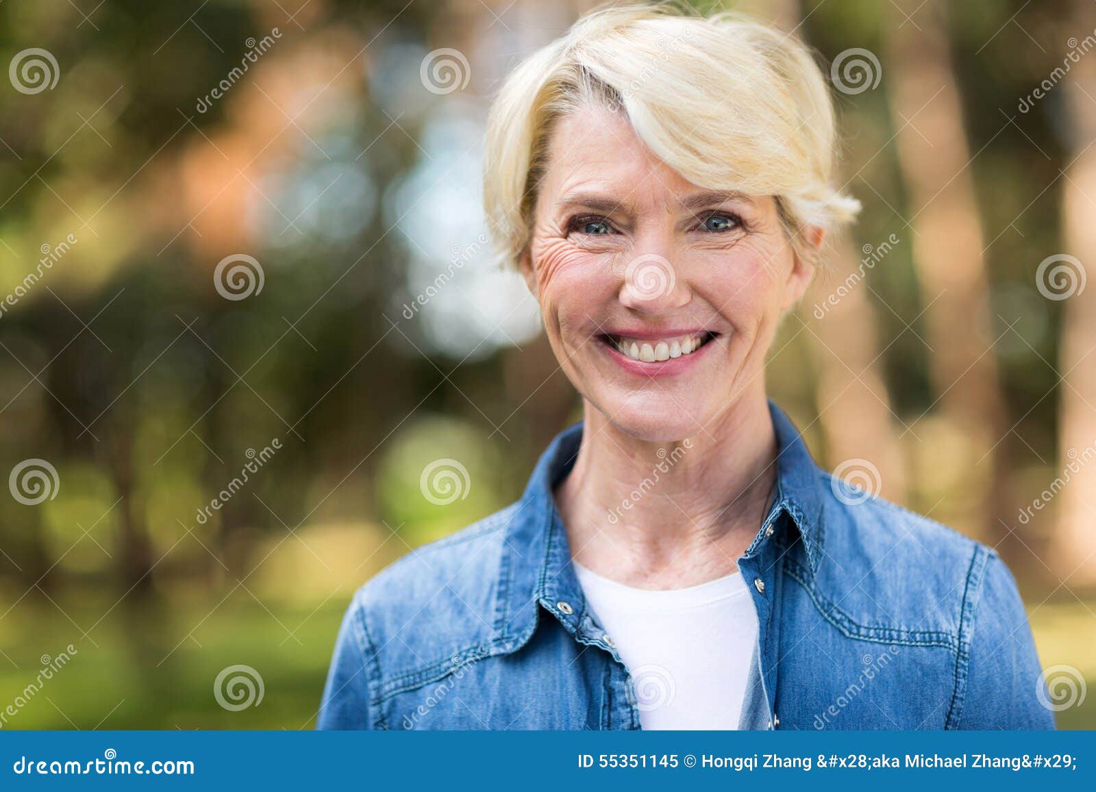 Mid age woman outdoors stock image. Image of close, beautiful - 55351145