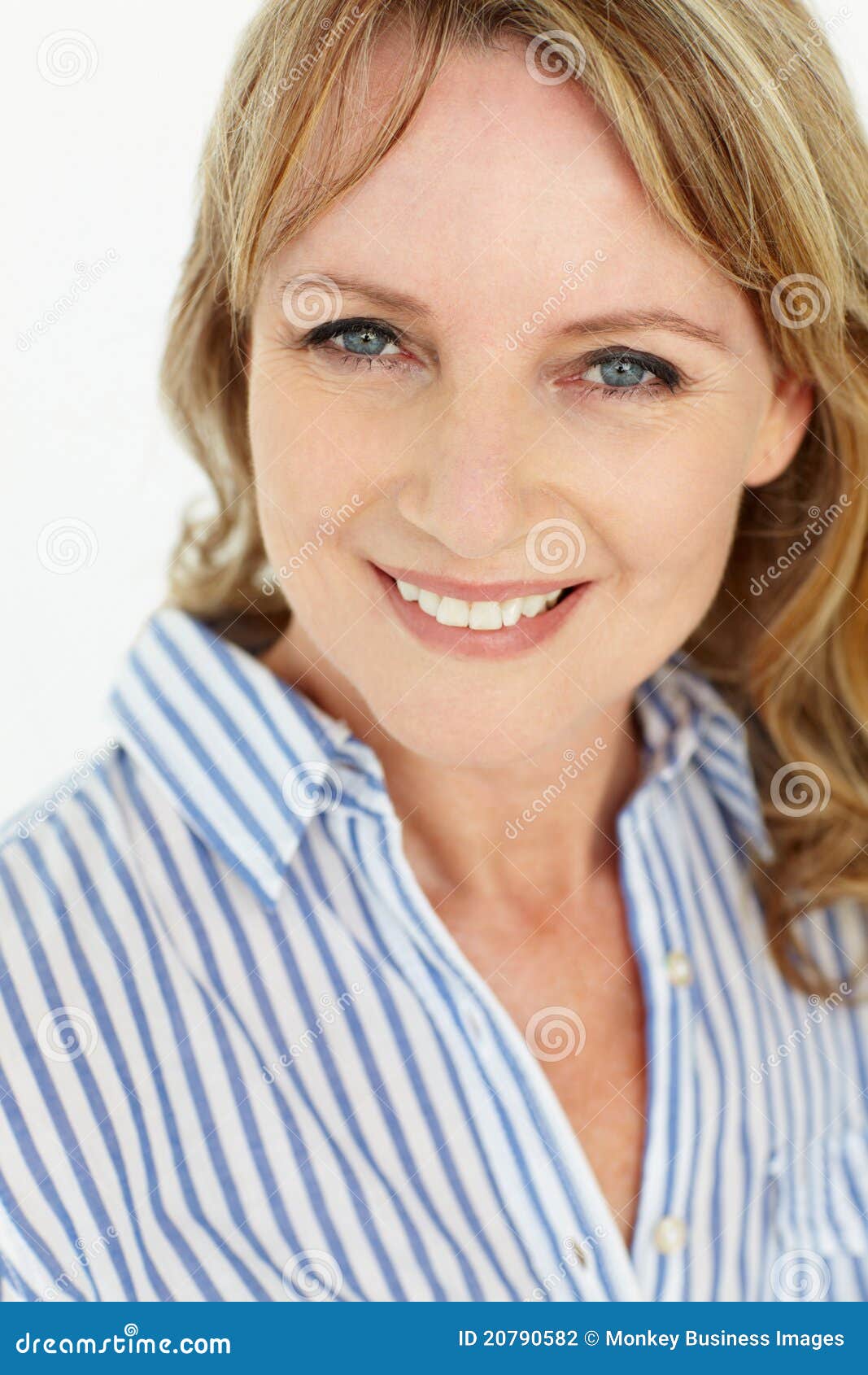 Mid age woman smiling stock photo. Image of shirt, confidence - 20790582