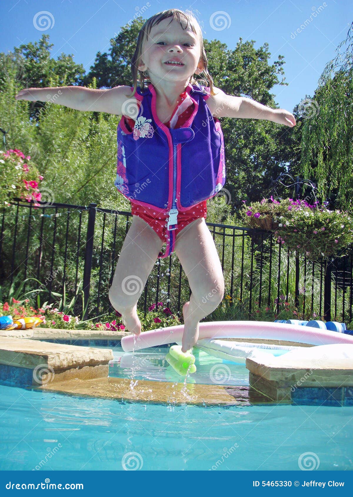 Mid-Air Toddler Having Fun at the Pool Stock Photo - Image of female ...