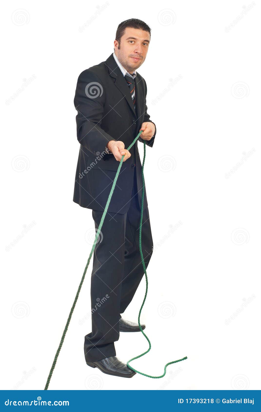Mid Business Man Pulling Rope Stock Photo - Image of adult, business ...