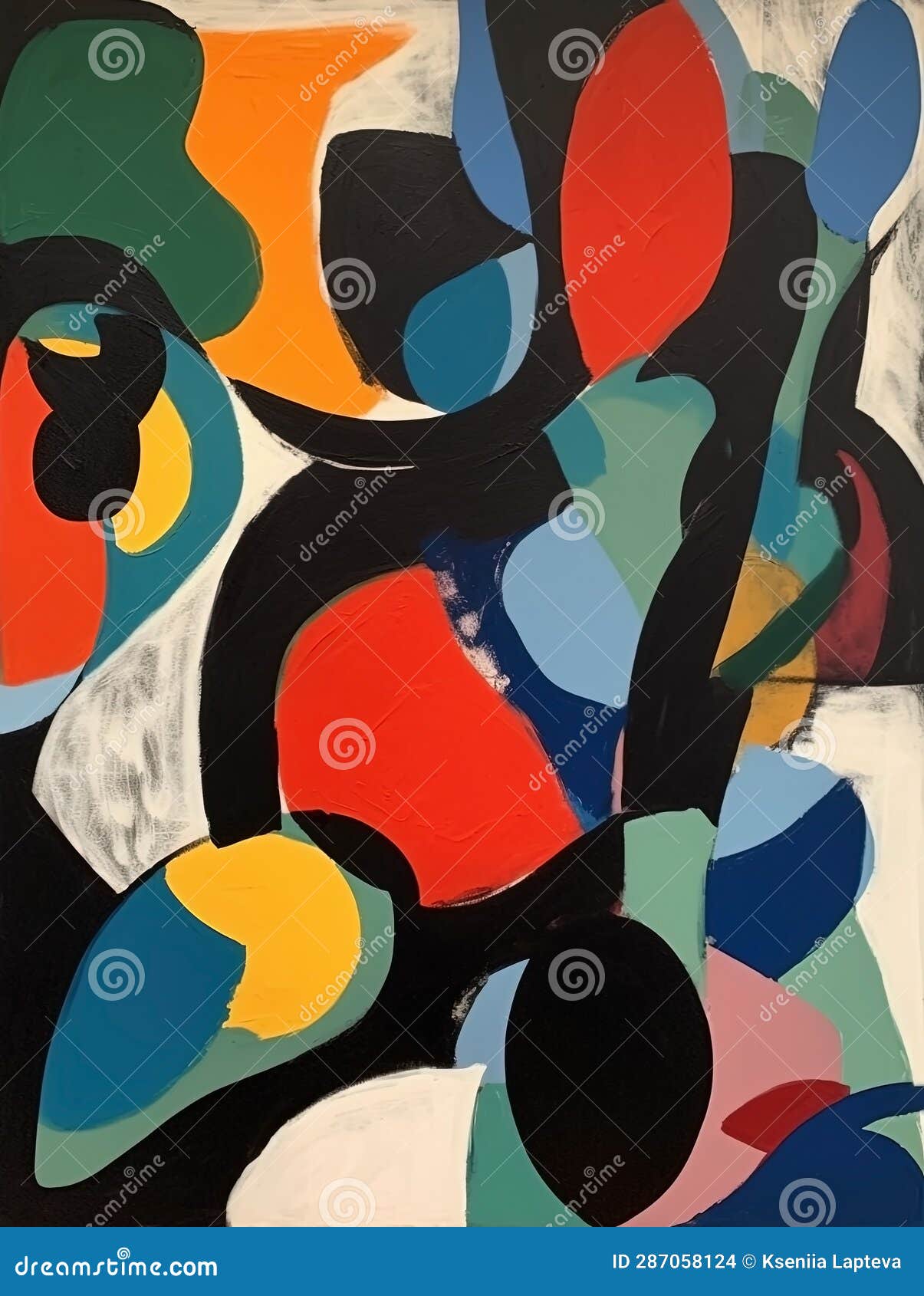Mid-century Abstract Art Illustration. Modern Art Stock Illustration ...