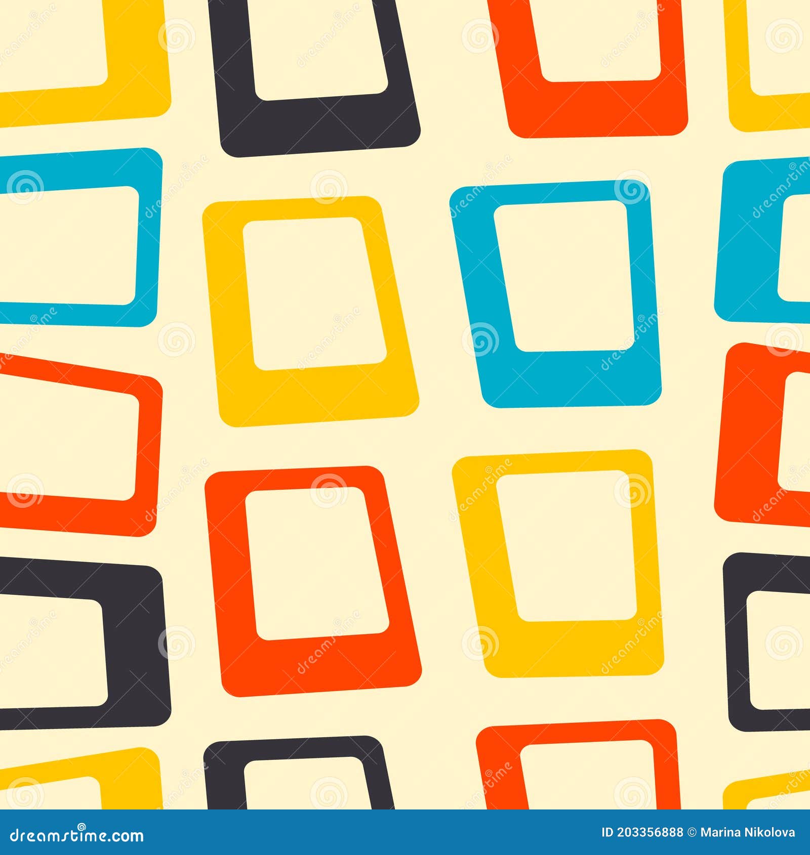 Mid Century Fifties Modern Square Seamless Vector Pattern Stock Vector ...