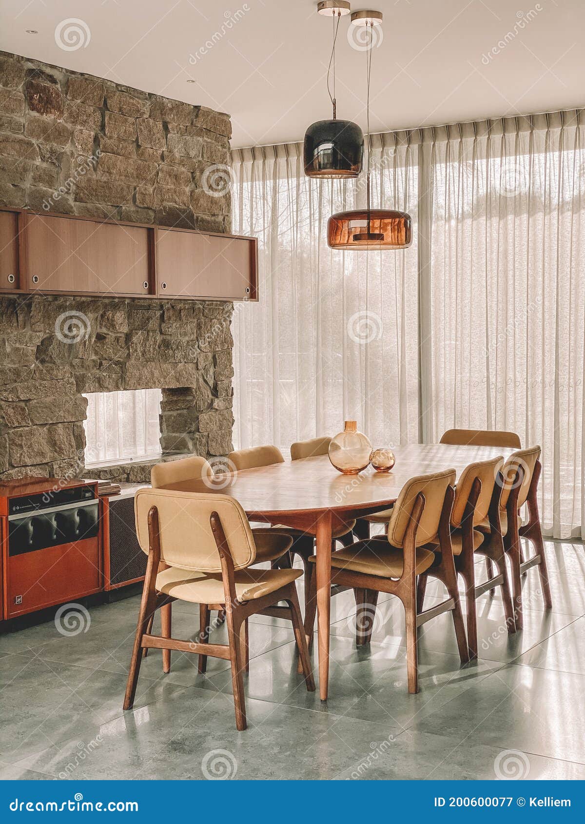 Mid Century Modern stock image. Image of dining, modern - 200600077