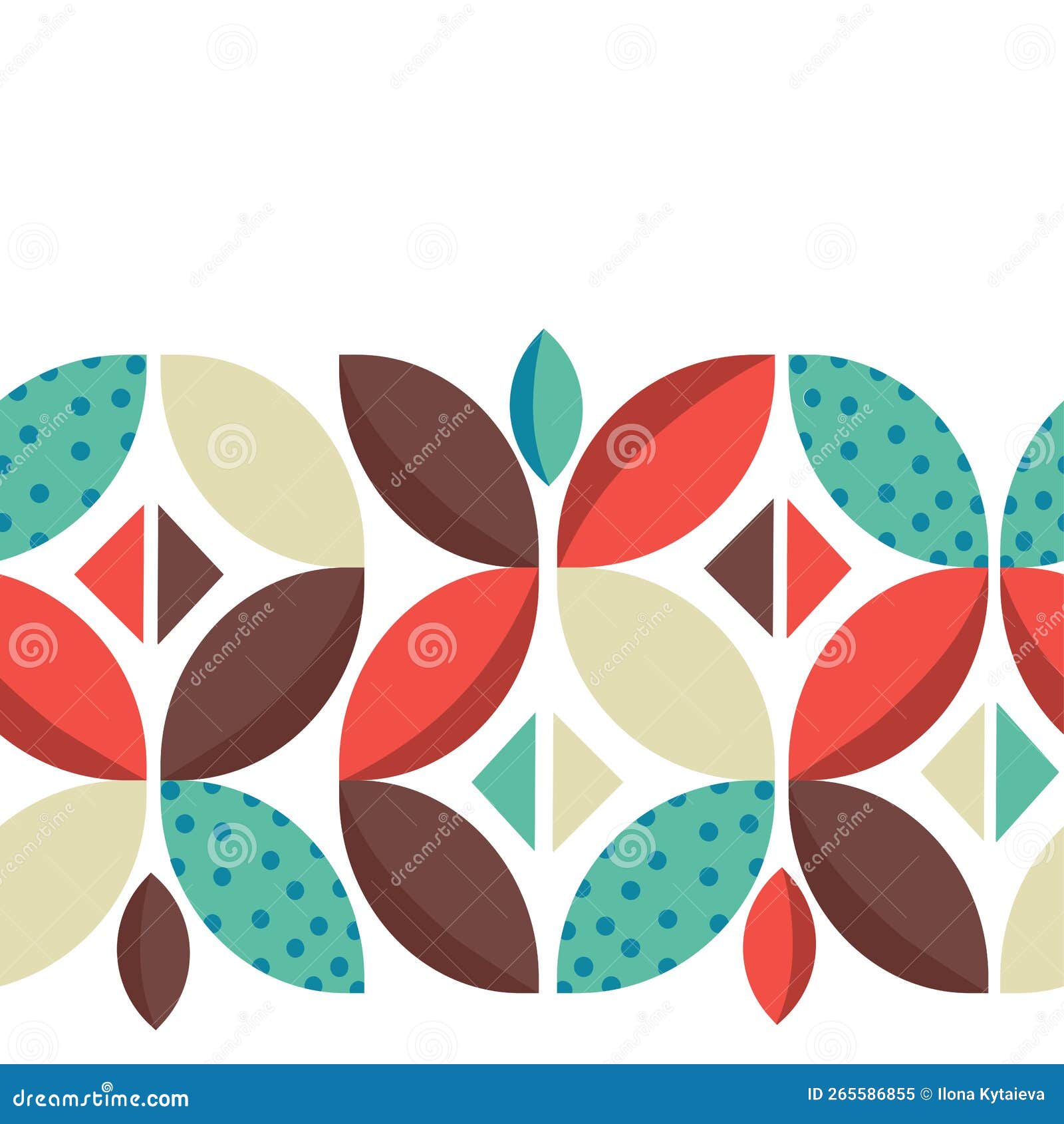 Mid Century Modern Geometric Seamless Horizontal Pattern Design ...