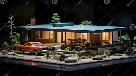 Mid-century Modern Home Model with Iconic Architectural Features from ...