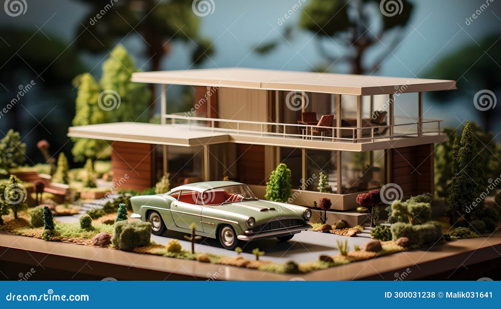 Mid-century Modern Home Model with Iconic Architectural Features from ...