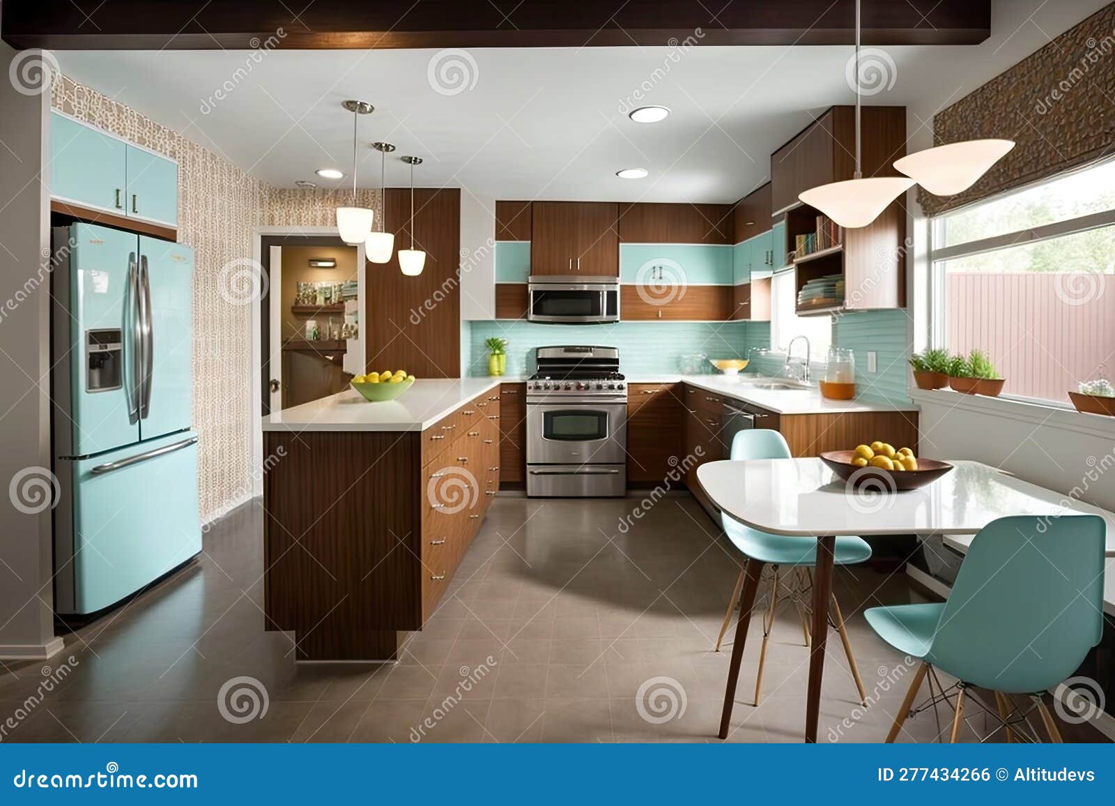 Mid-century Modern Kitchen, with Sleek Design and Streamlined Layout ...