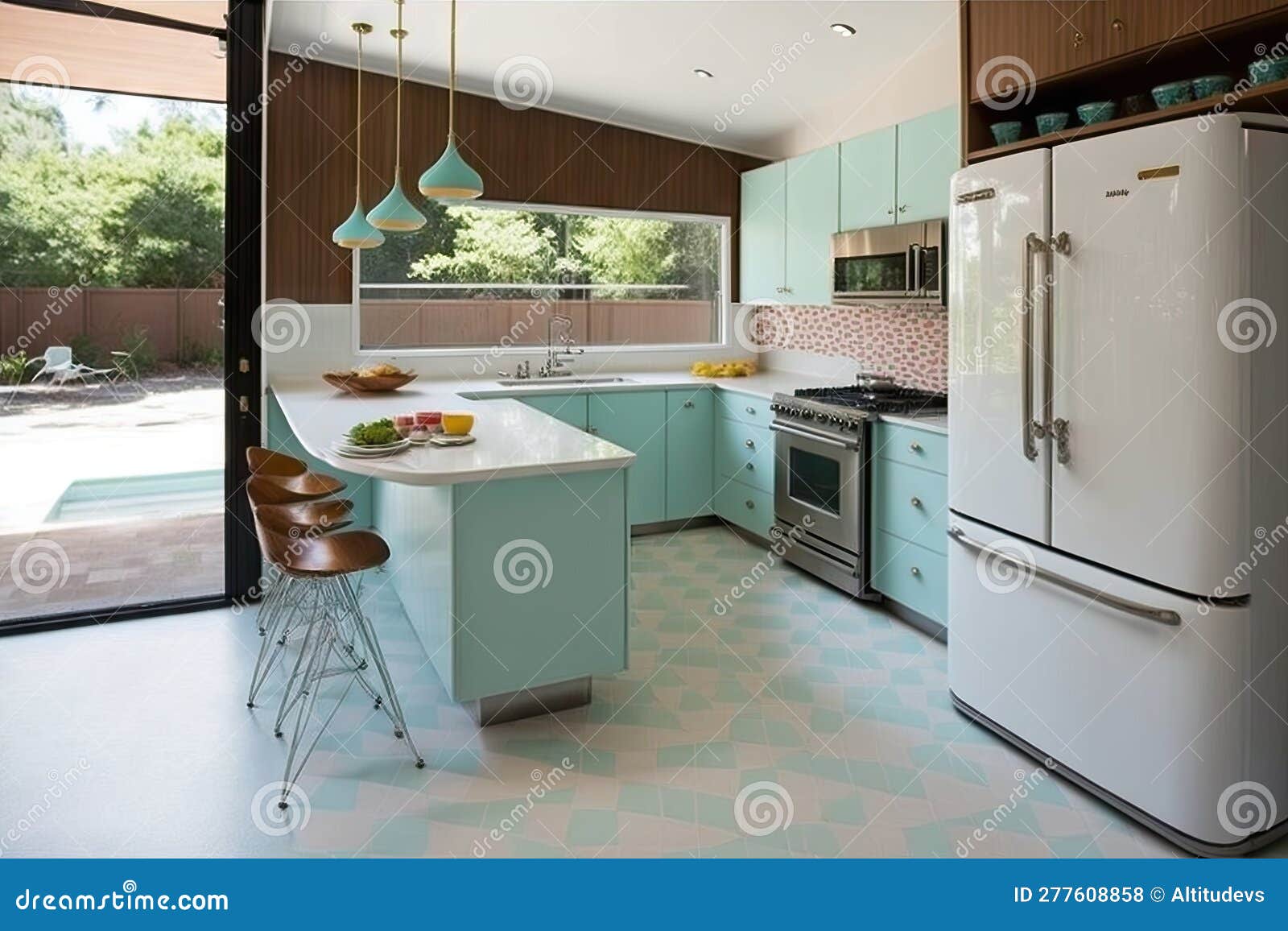 Mid-century Modern Kitchen, with Sleek Design and Streamlined Layout ...