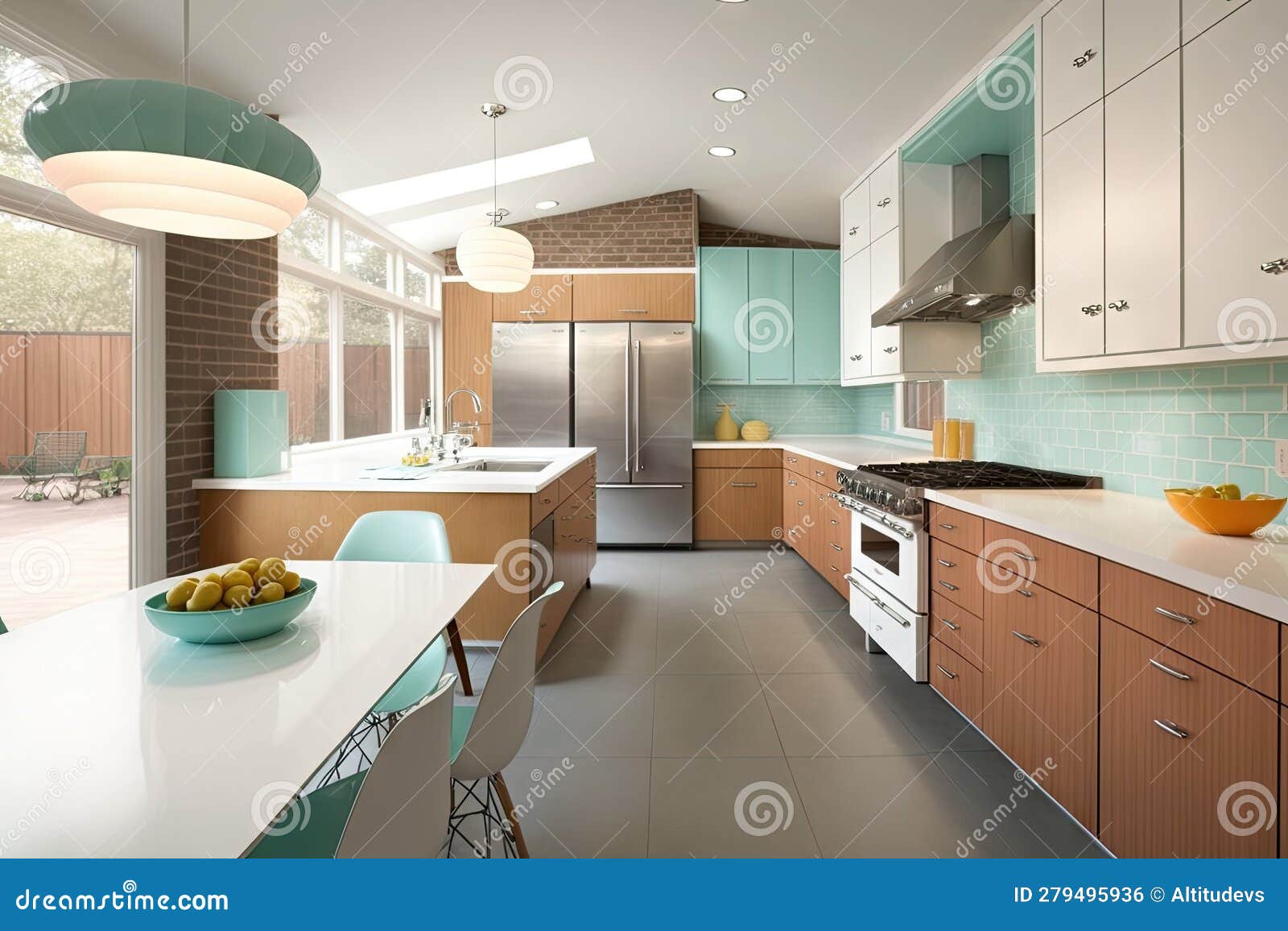 Mid-century Modern Kitchen, with Sleek Design and Streamlined Layout ...