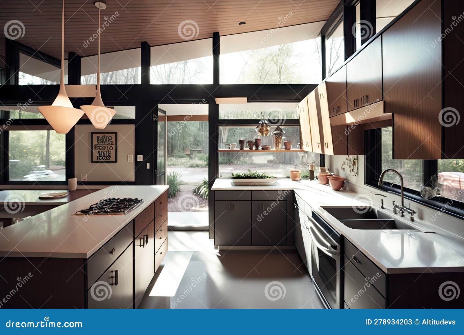 Mid-century Modern Kitchen, with Sleek and Functional Design Elements ...