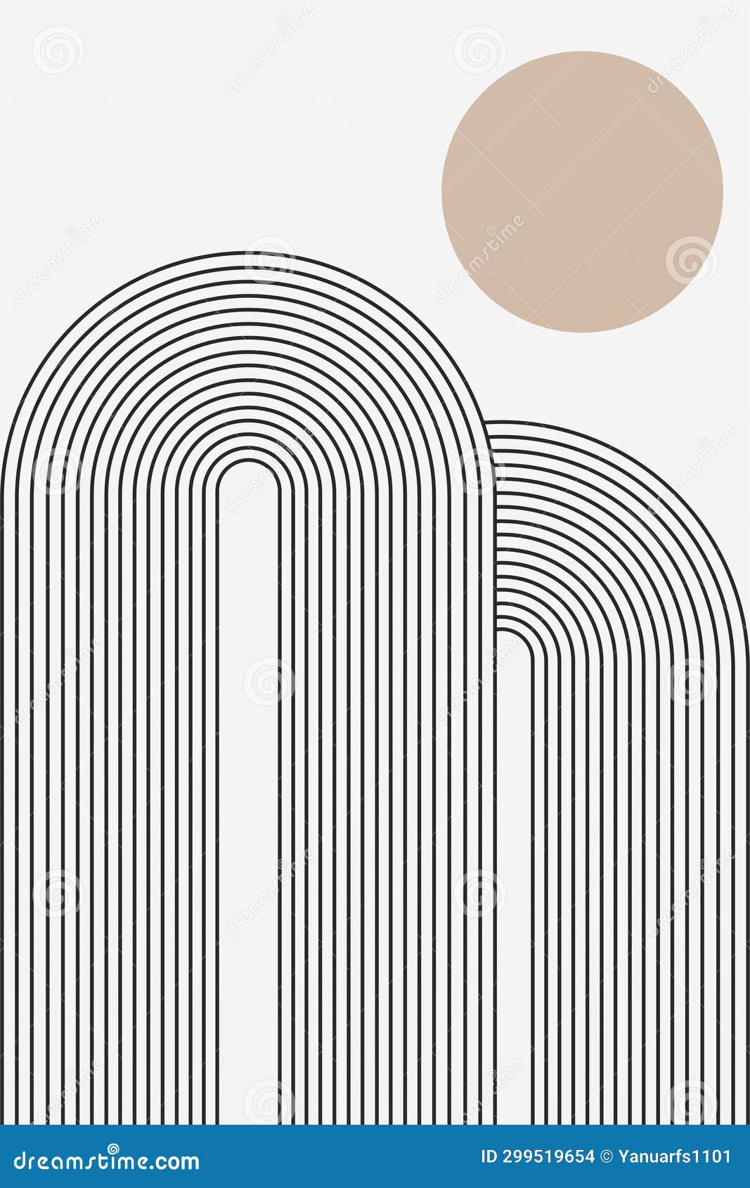 Mid Century Modern Rainbow Background Illustration. Geometric Rainbow ...