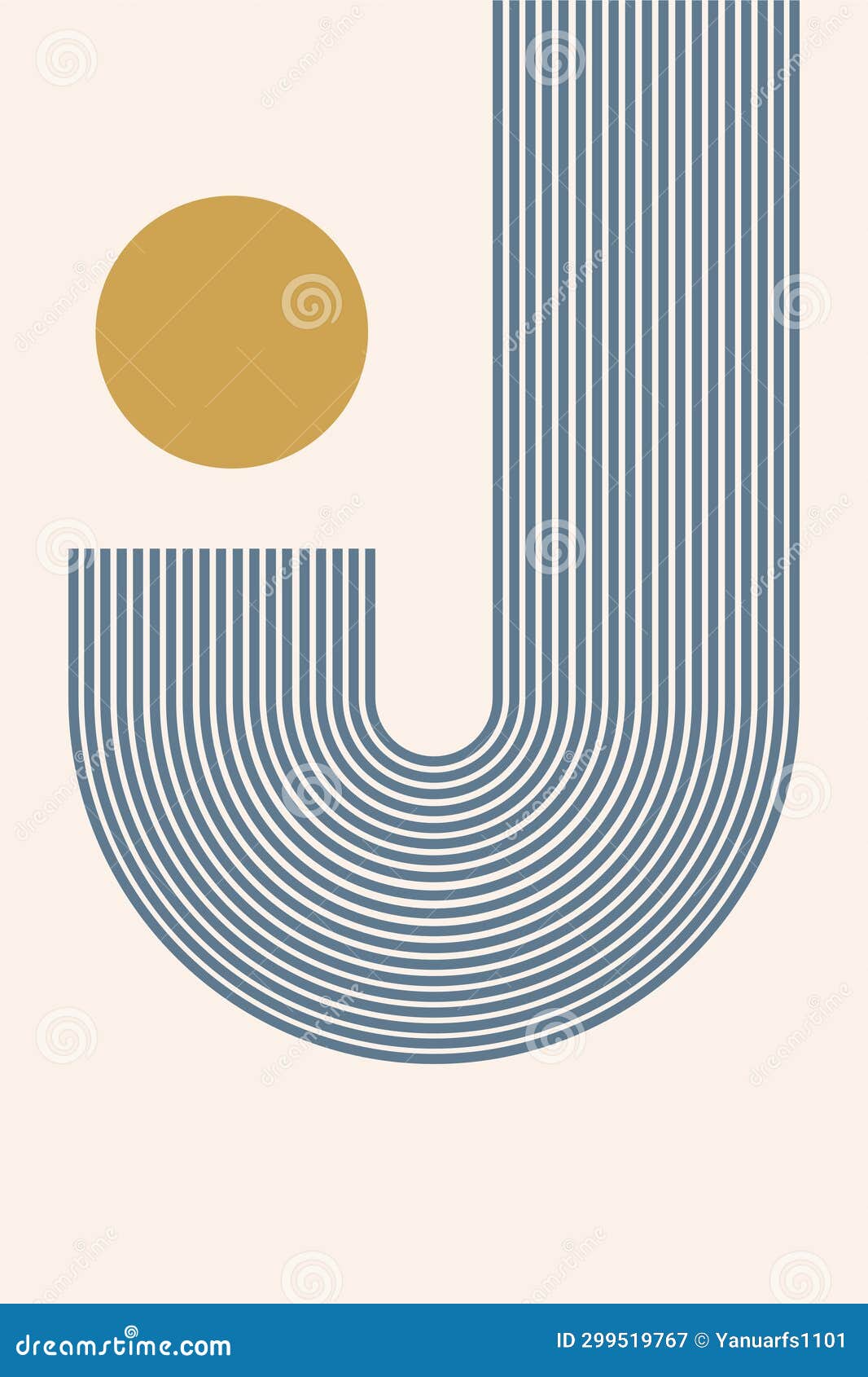 Mid Century Modern Rainbow Background Illustration. Geometric Rainbow ...