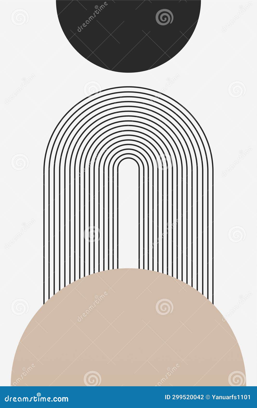 Mid Century Modern Rainbow Background Illustration. Geometric Rainbow ...