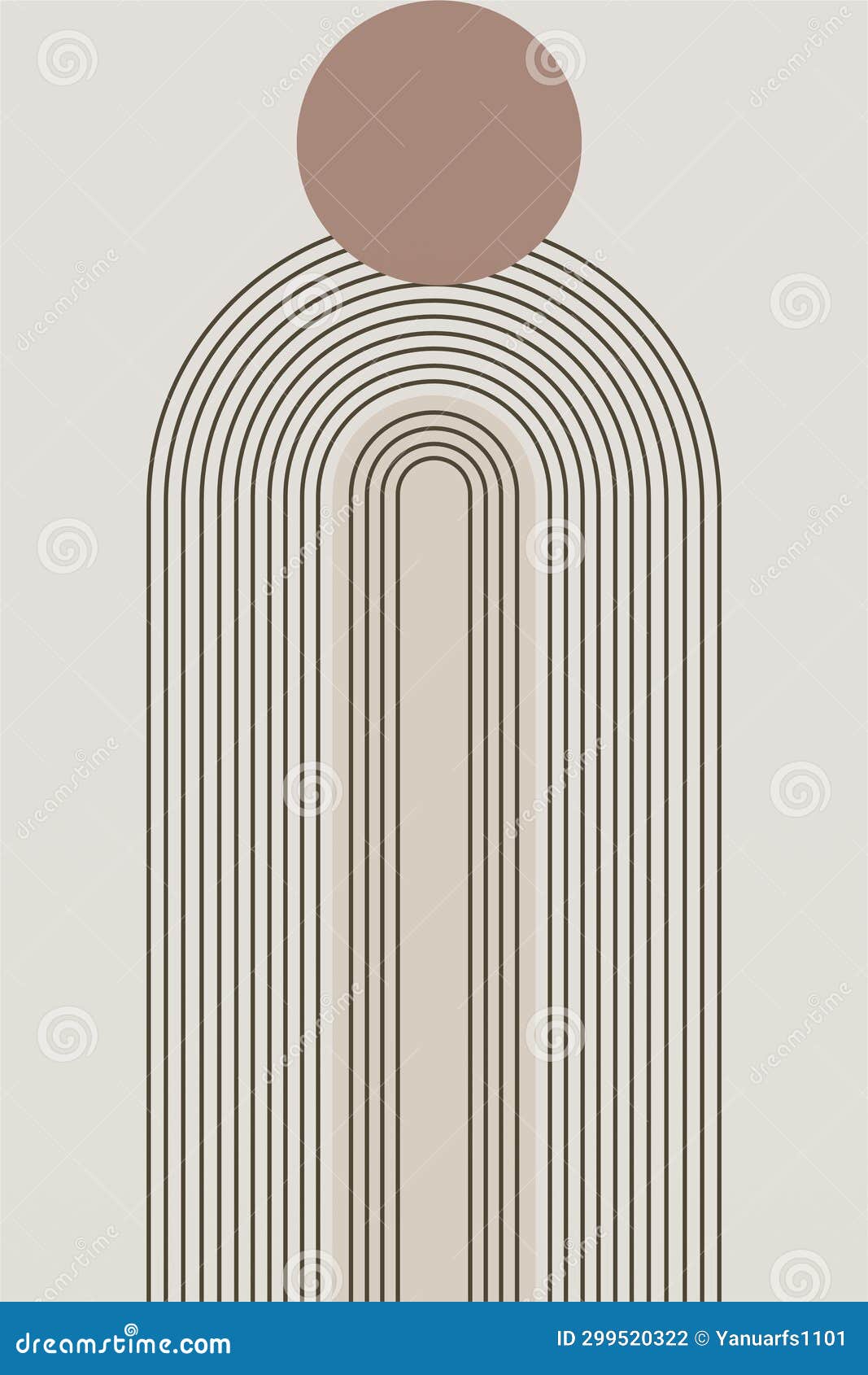 Mid Century Modern Rainbow Background Illustration. Geometric Rainbow ...