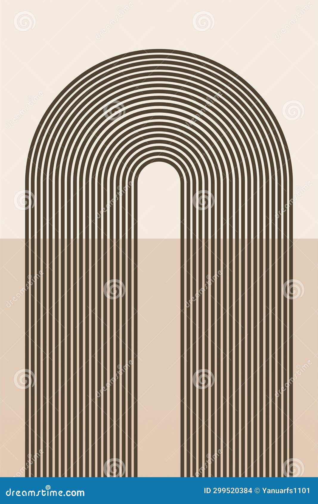 Mid Century Modern Rainbow Background Illustration. Geometric Rainbow ...